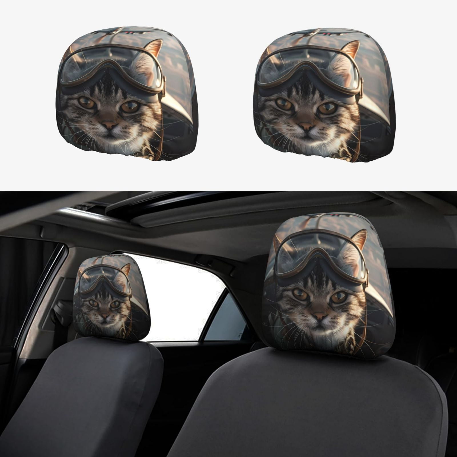 Headrest Covers for Cars Accessories Interior for Women Men 2Pcs ...