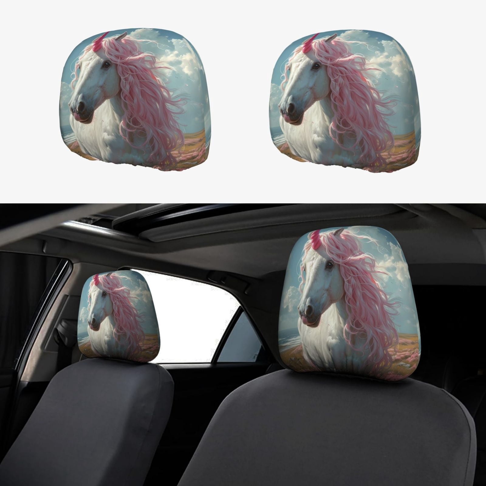 Headrest Covers for Cars Accessories Interior for Women Men 2Pcs - Pink ...