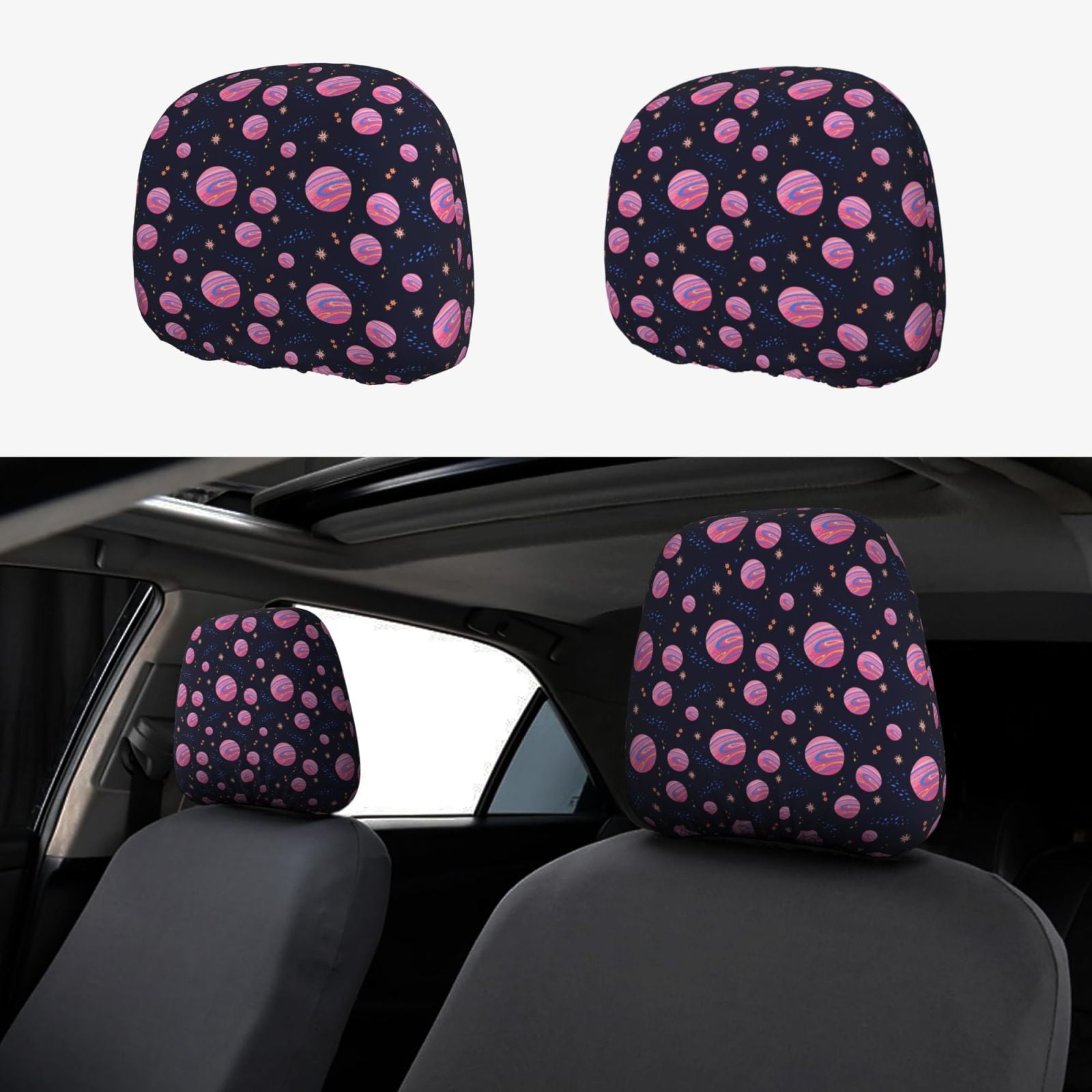 Headrest Covers for Cars Accessories Interior for Women Men 2Pcs - Pink ...