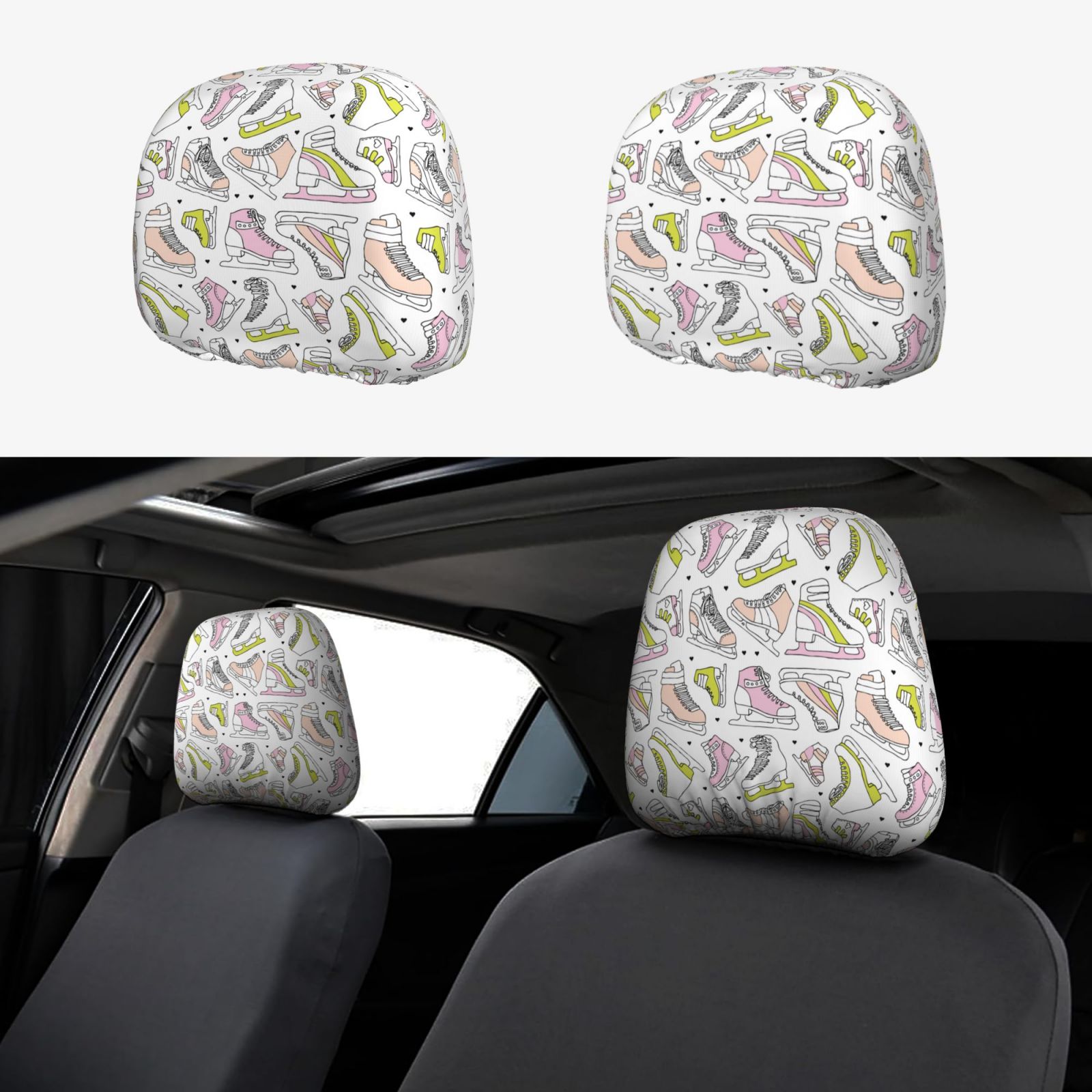 Headrest Covers for Cars Accessories Interior for Women Men 2Pcs - Pink ...