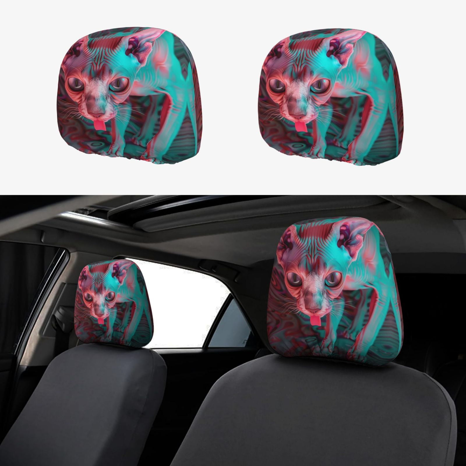 Headrest Covers for Cars Accessories Interior for Women Men 2Pcs ...
