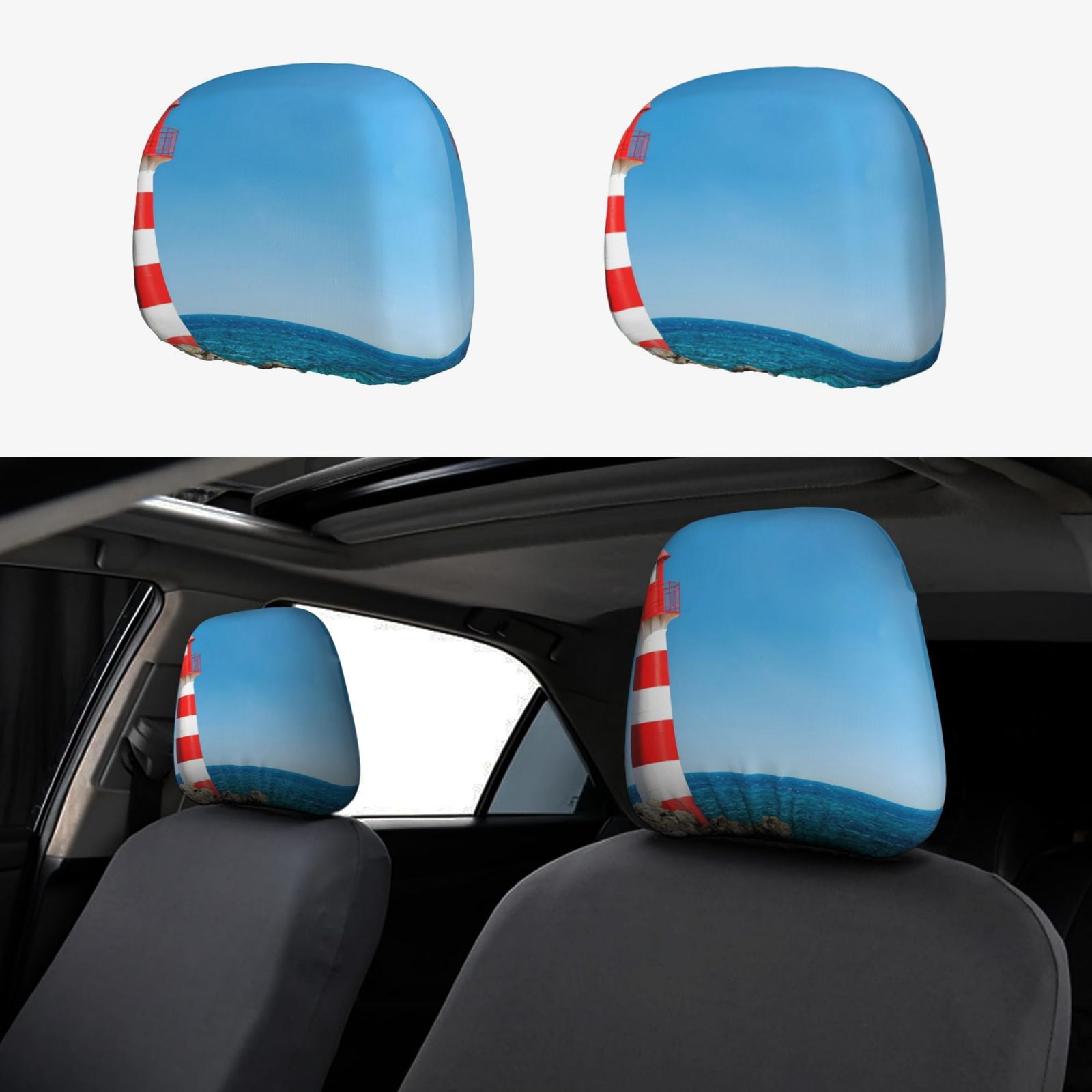 Headrest Covers for Cars Accessories Interior for Women Men 2Pcs - Red ...