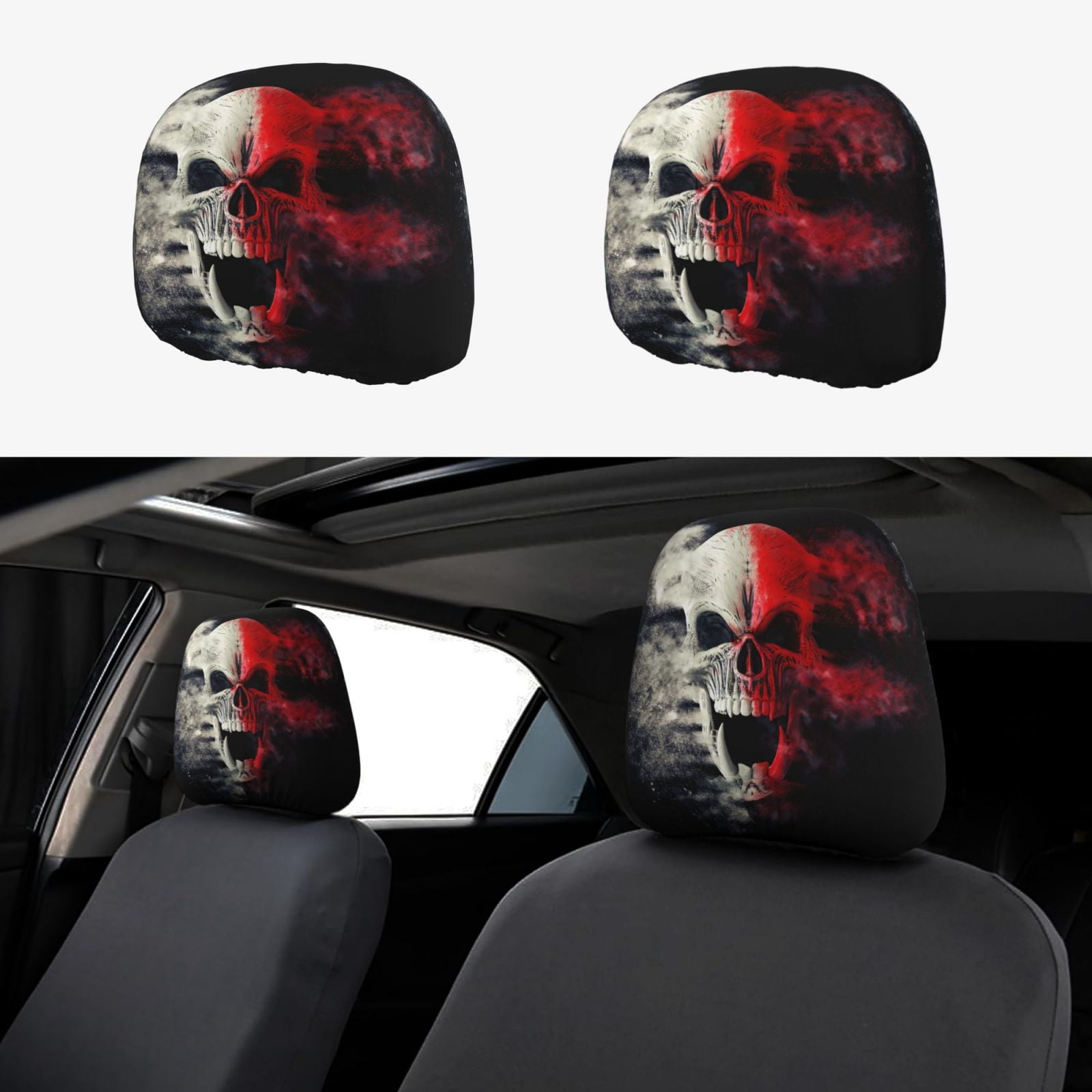 Headrest Covers for Cars Accessories Interior for Women Men 2Pcs - Red ...