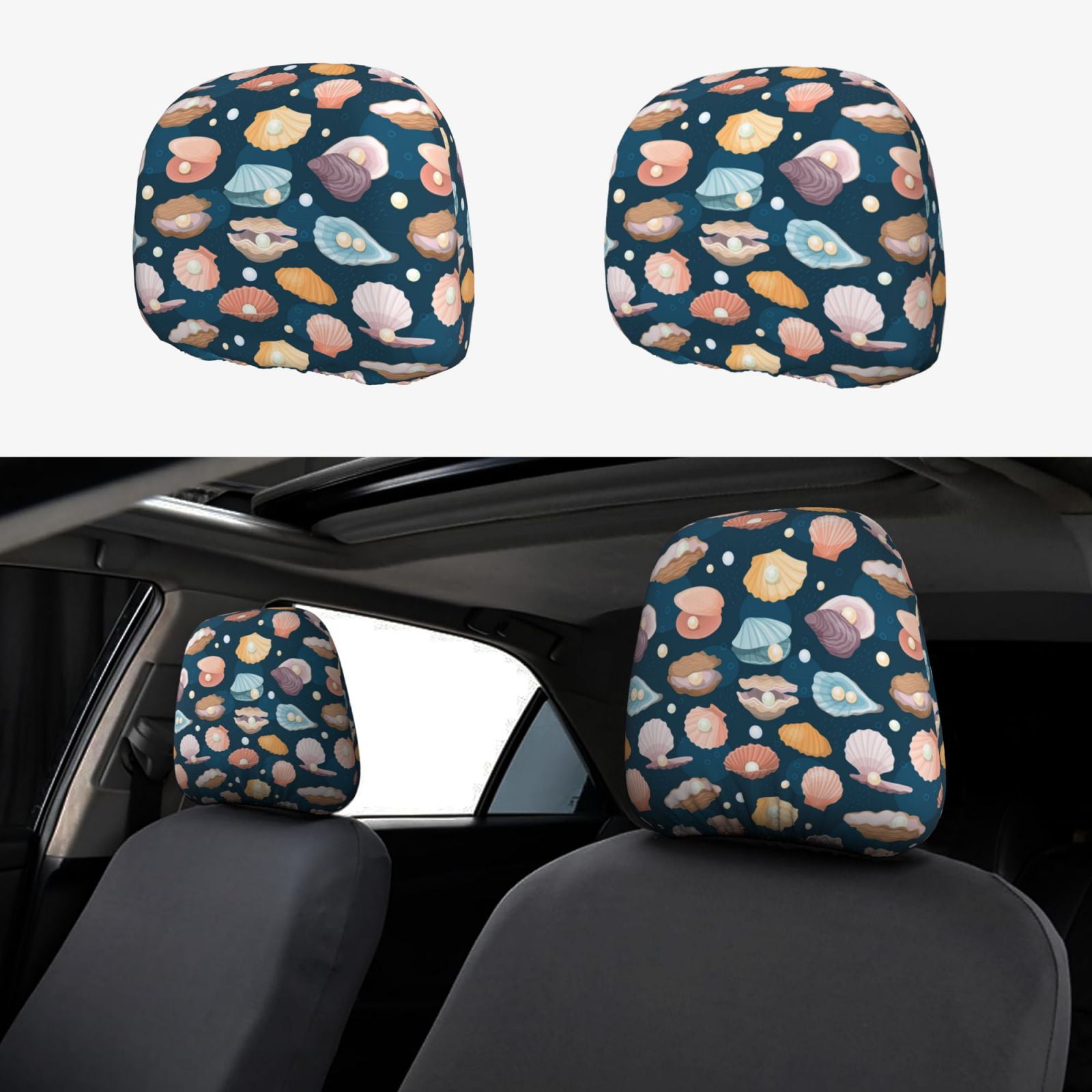 Headrest Covers for Cars Accessories Interior for Women Men 2Pcs ...