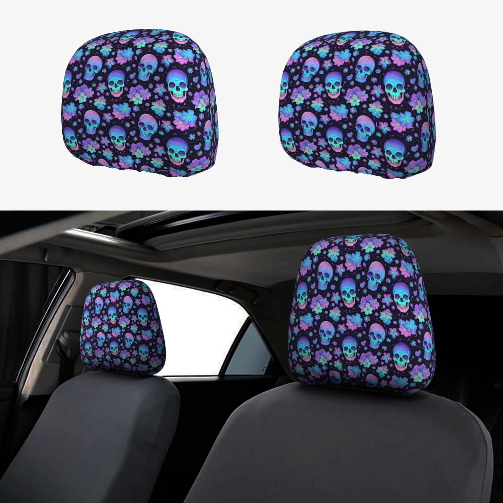 Headrest Covers for Cars Accessories Interior for Women Men 2Pcs ...