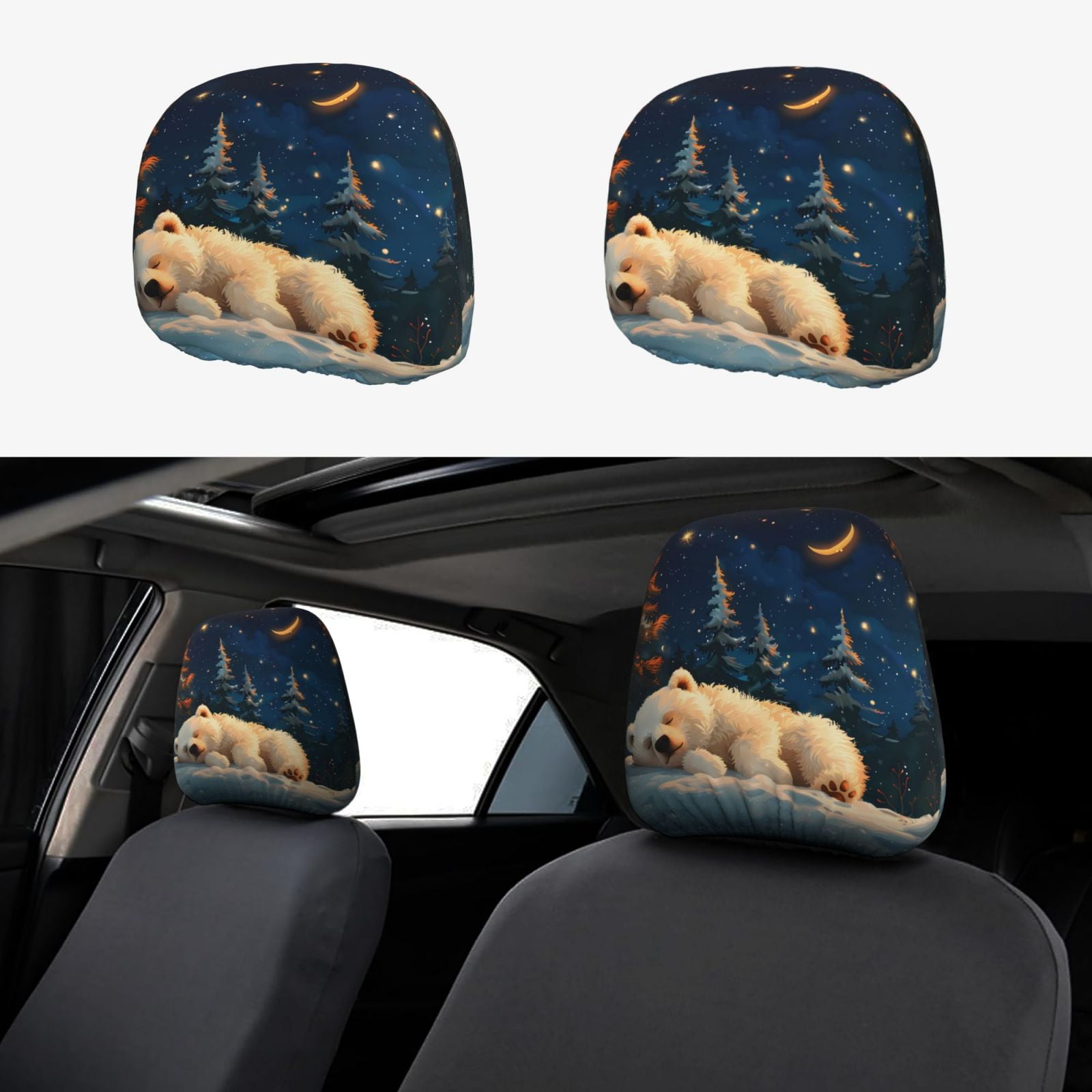 Headrest Covers for Cars Accessories Interior for Women Men 2Pcs ...