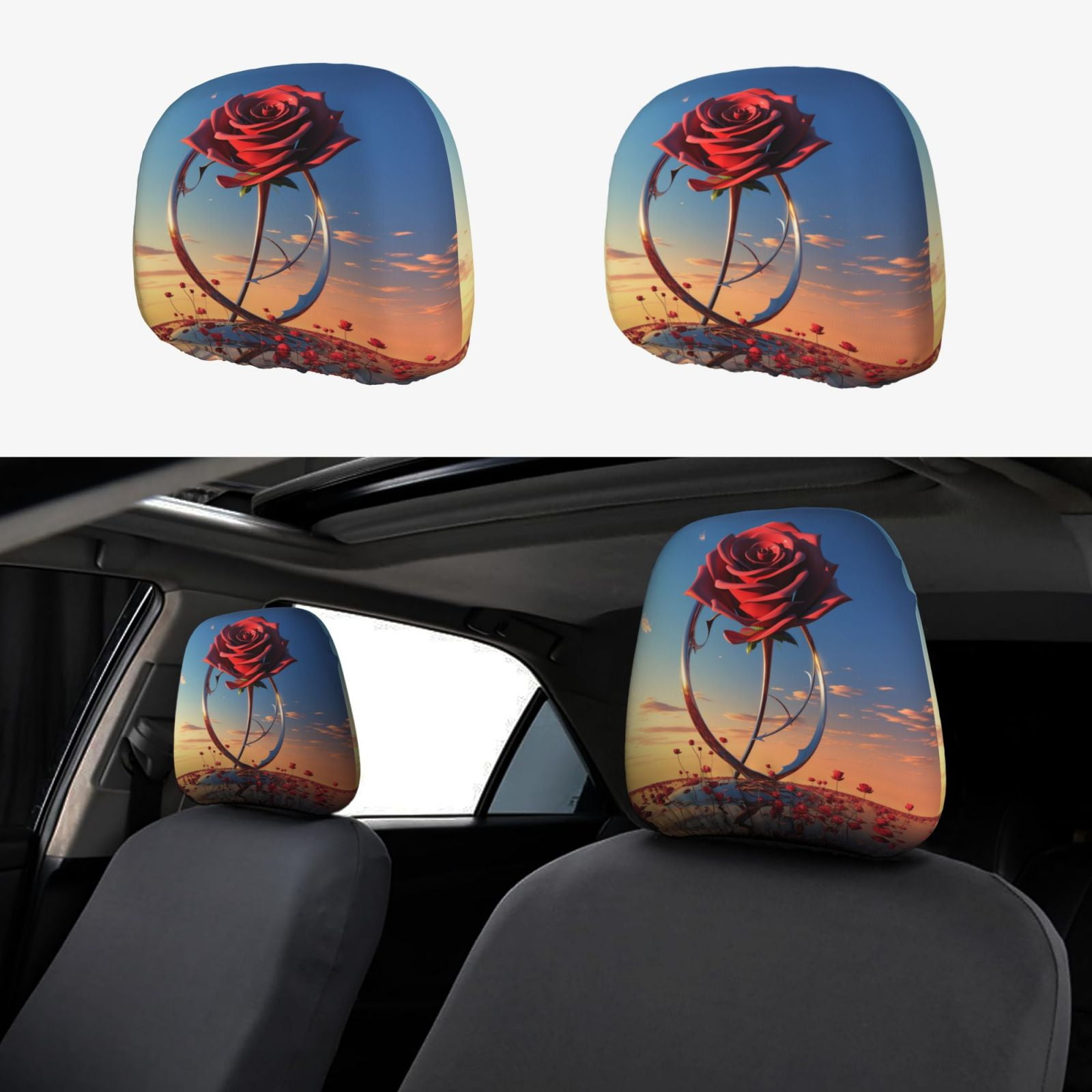 Headrest Covers for Cars Accessories Interior for Women Men 2Pcs ...
