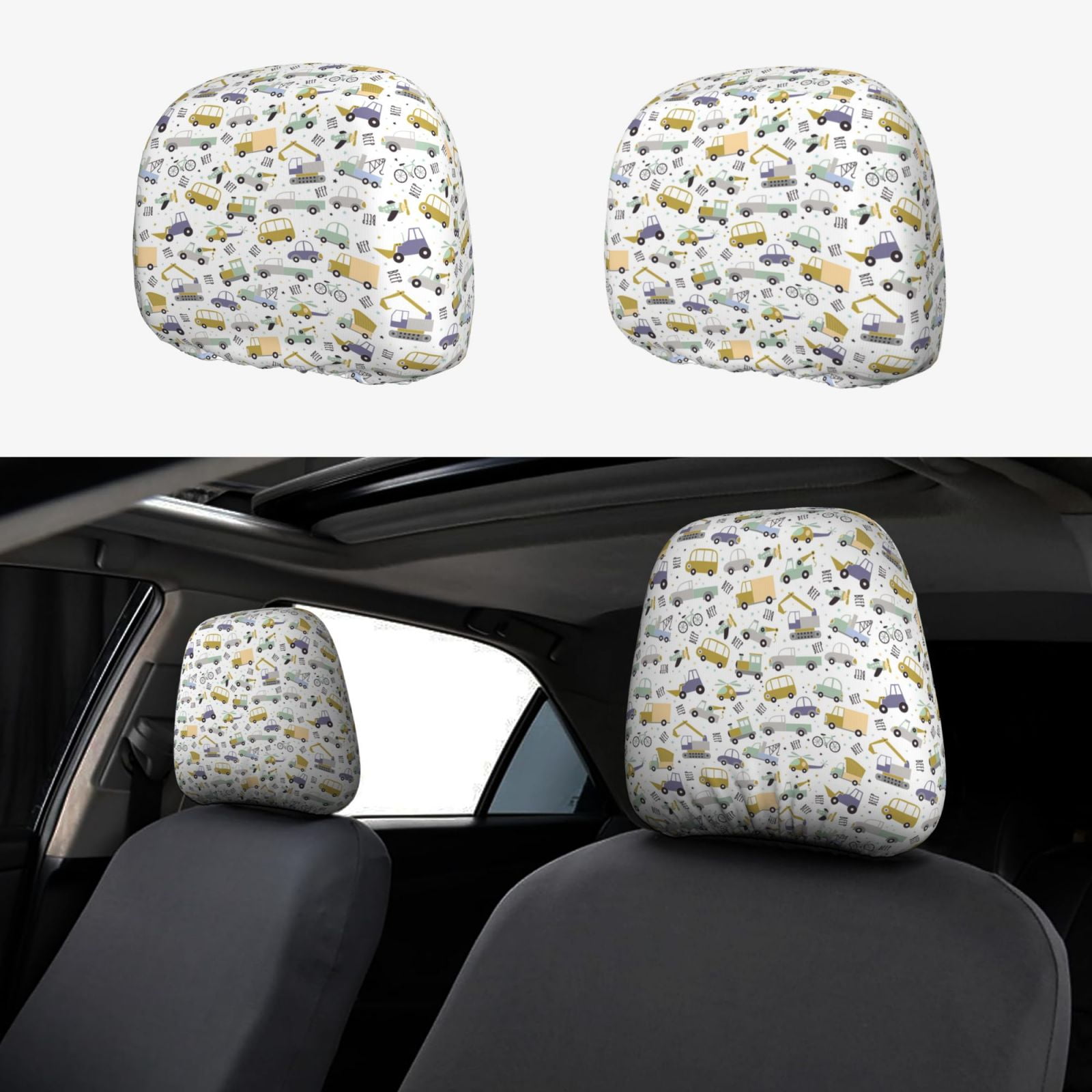 Headrest Covers for Cars Accessories Interior for Women Men 2Pcs ...
