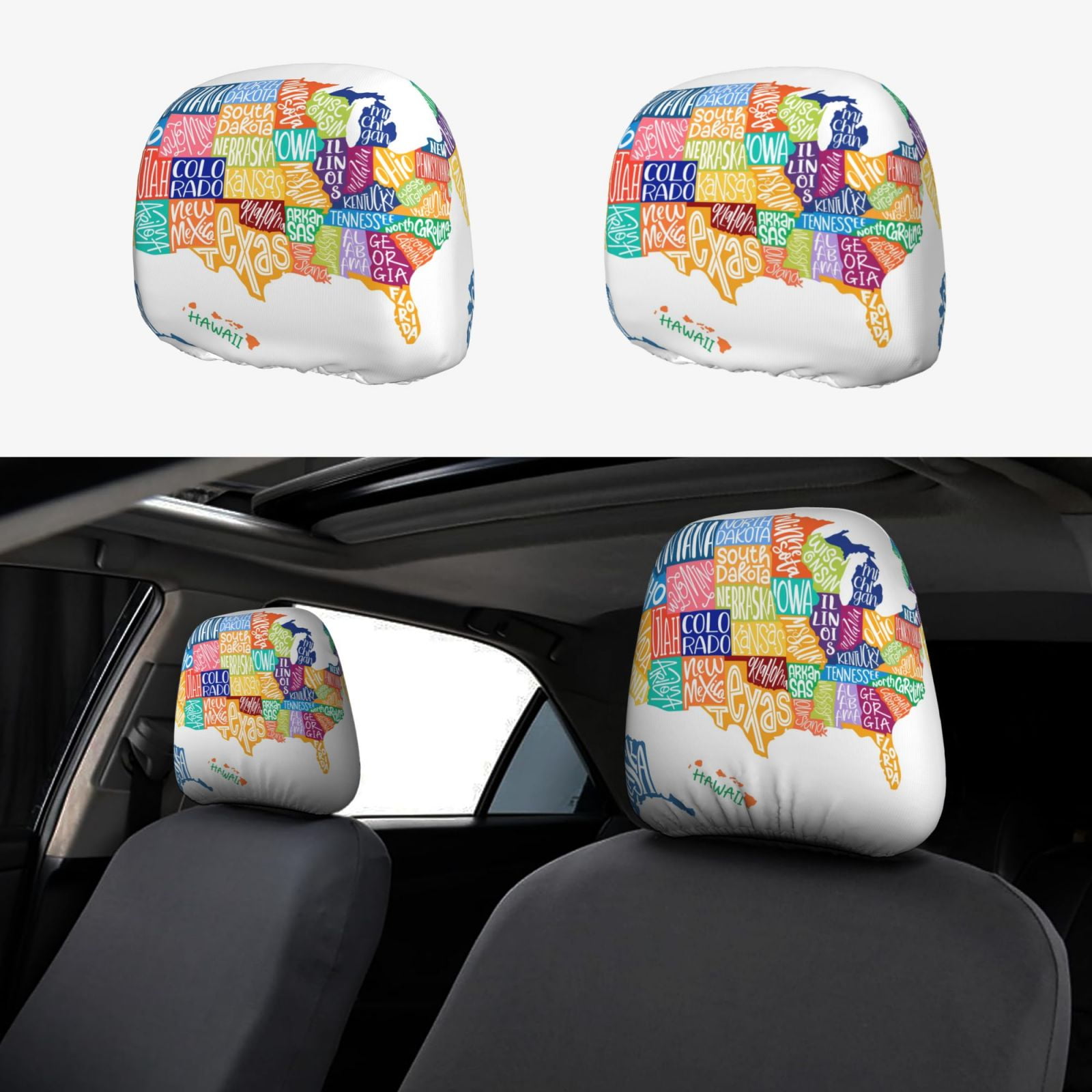 Headrest Covers for Cars Accessories Interior for Women Men 2Pcs - USA ...