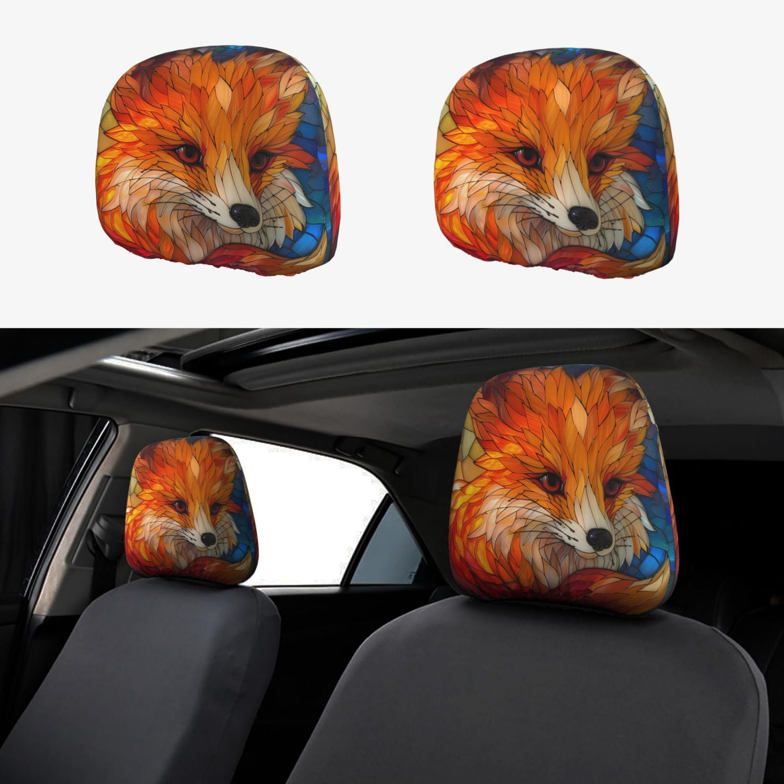 Headrest Covers for Cars Accessories Interior for Women Men 2Pcs ...