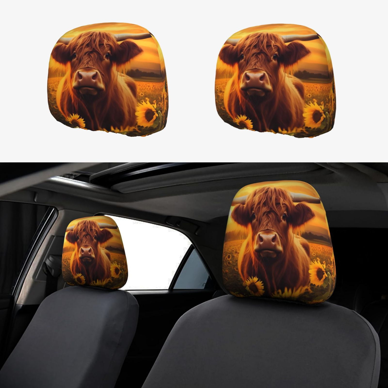 Headrest Covers for Cars Accessories Interior for Women Men 2Pcs ...