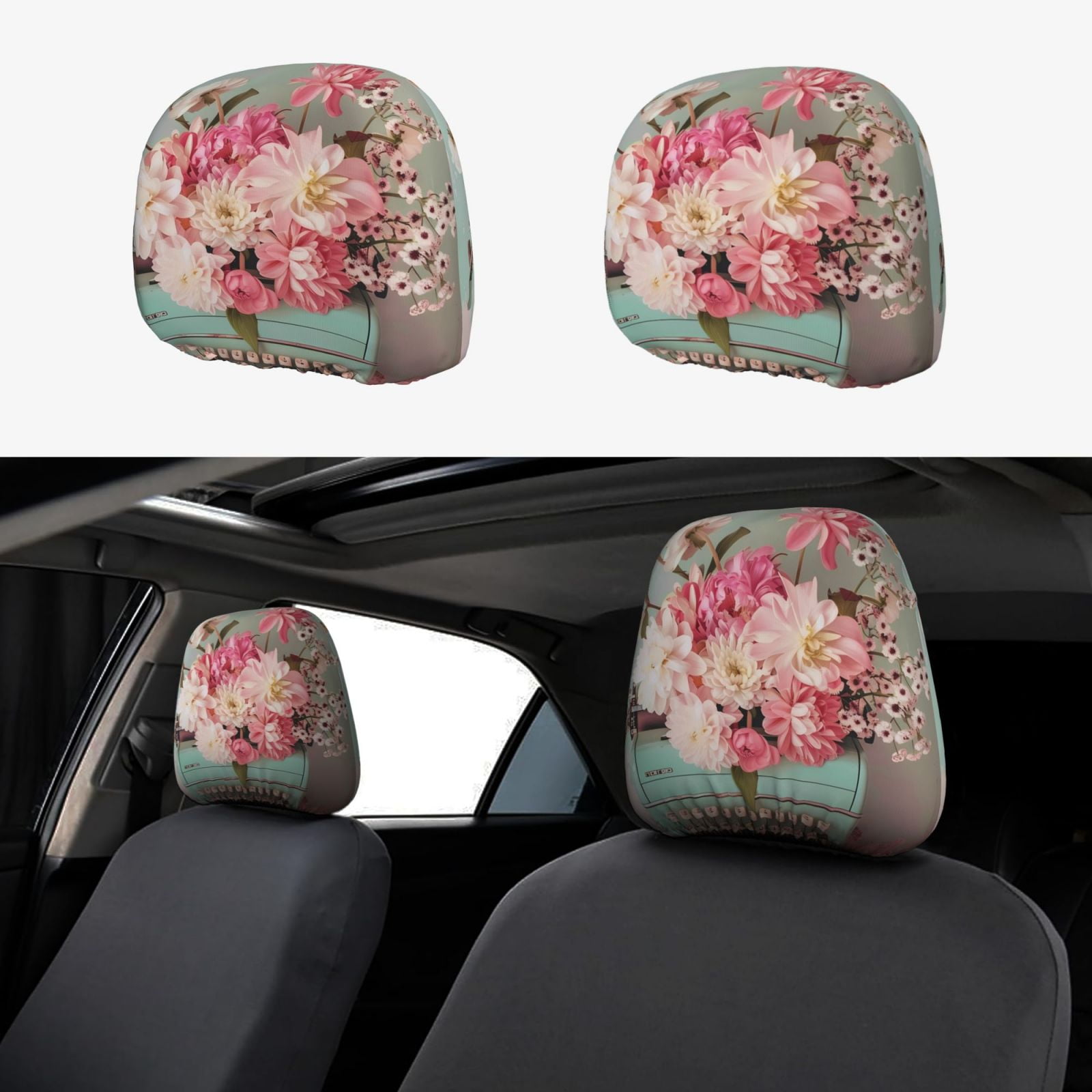 Headrest Covers for Cars Accessories Interior for Women Men 2Pcs ...
