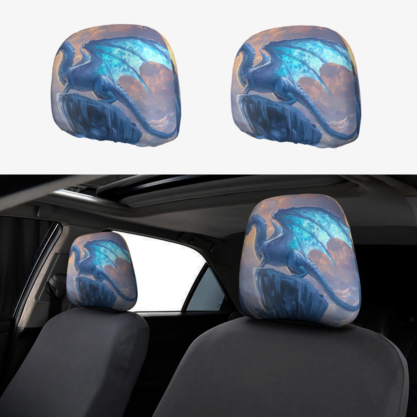 Headrest Covers for Cars Accessories Interior for Women Men 2Pcs ...