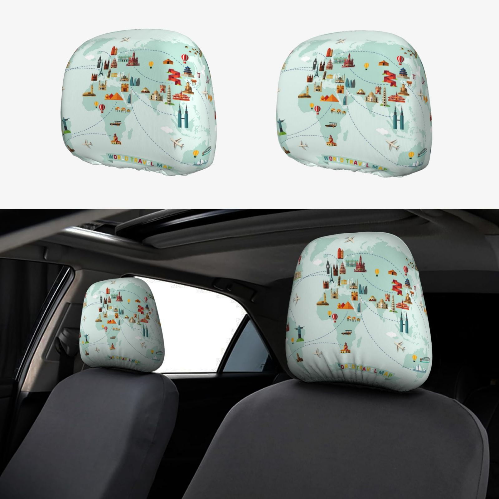 Headrest Covers for Cars Accessories Interior for Women Men 2Pcs ...