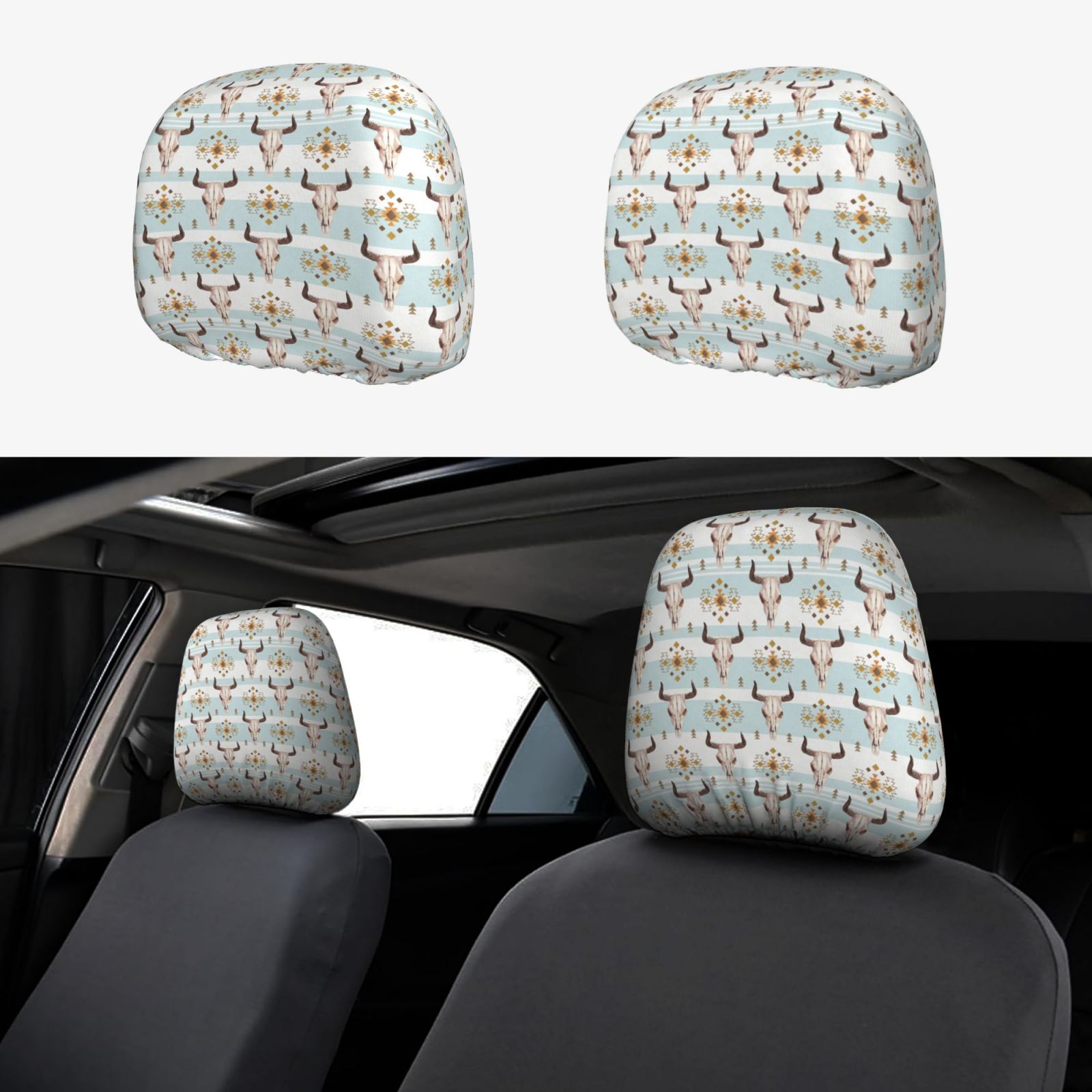 Headrest Covers for Cars Accessories Interior for Women Men 2Pcs - boho ...