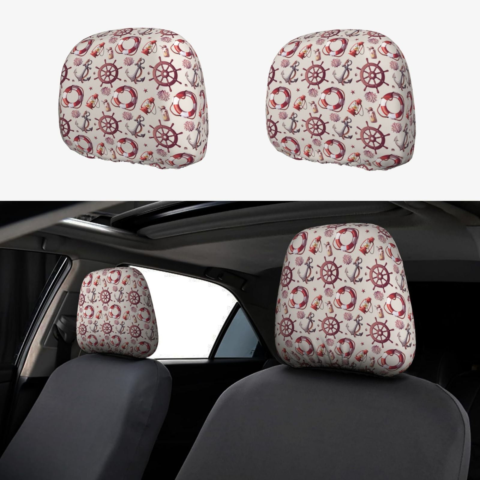 Headrest Covers for Cars Accessories Interior for Women Men 2Pcs ...
