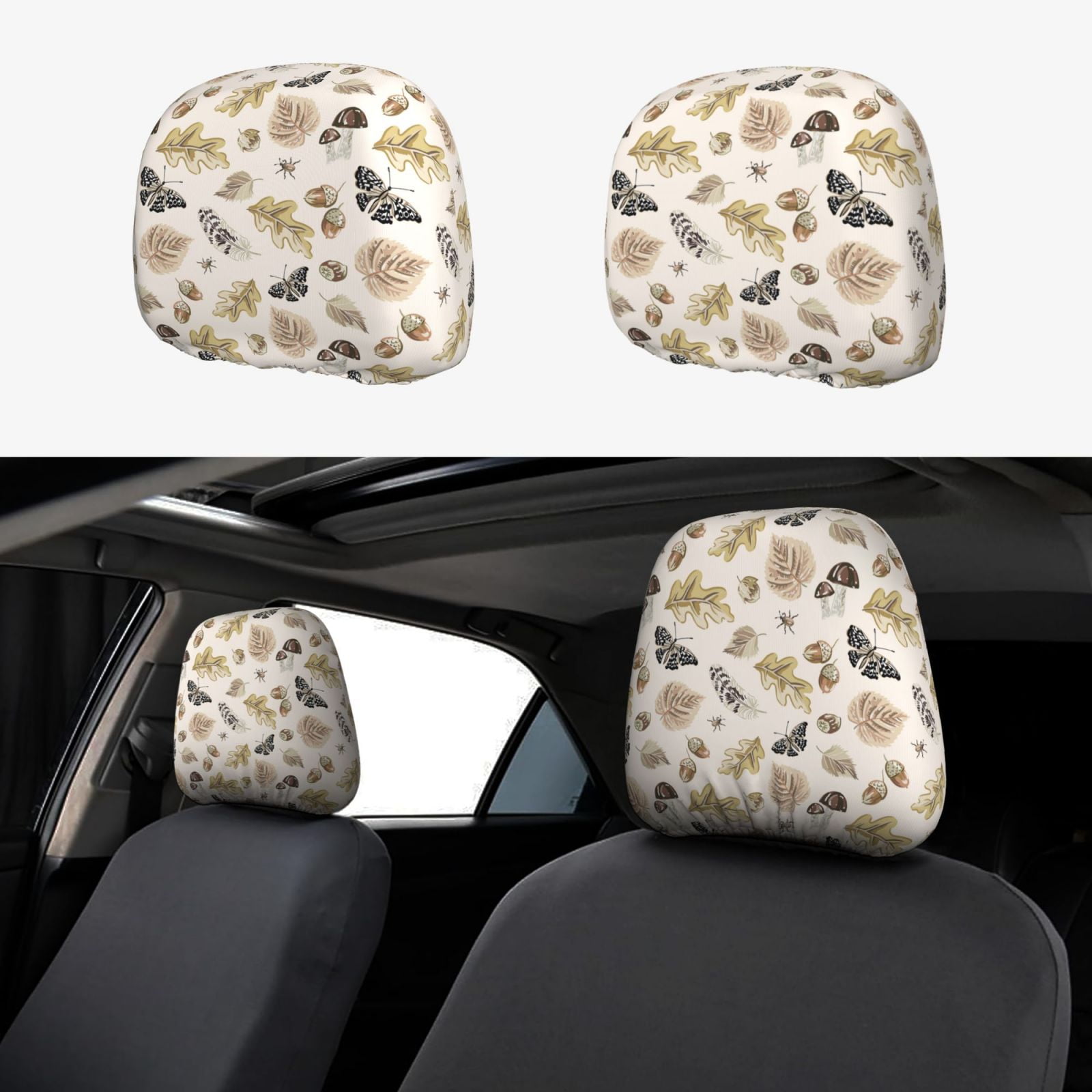 Headrest Covers for Cars Accessories Interior for Women Men 2Pcs - nuts ...