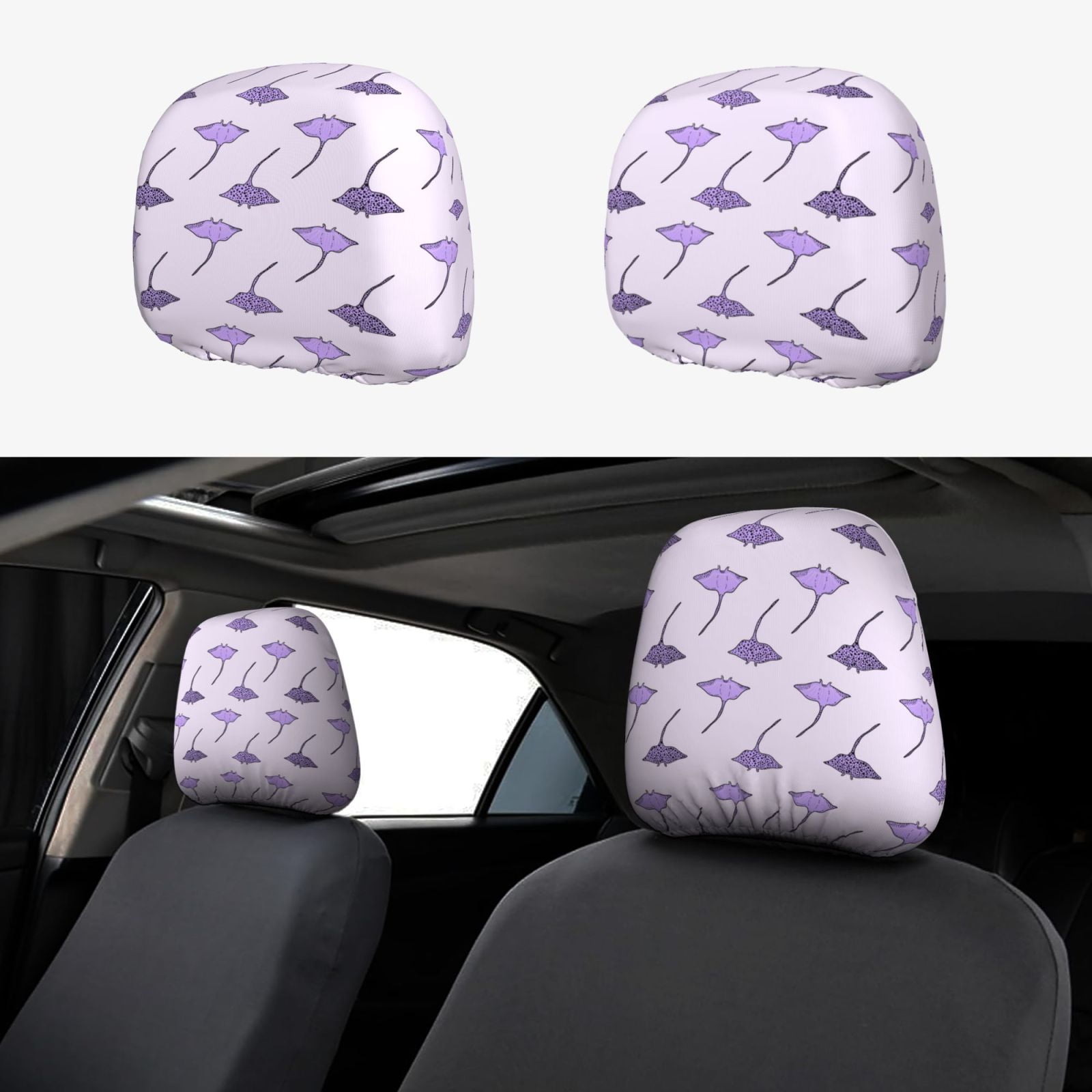 Headrest Covers for Cars Accessories Interior for Women Men 2Pcs ...