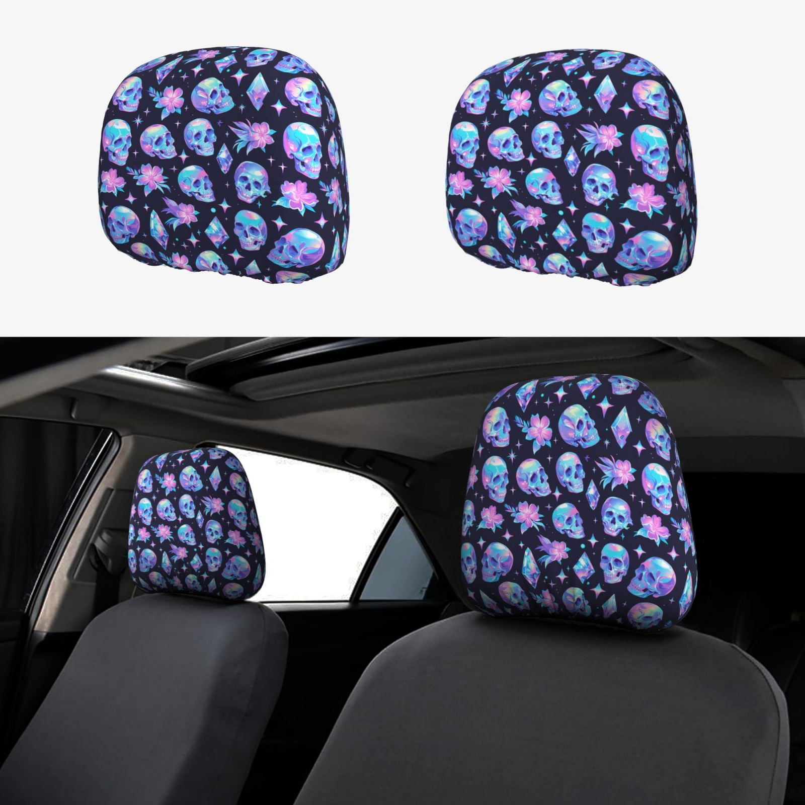 Headrest Covers for Cars Accessories Interior for Women Men 2Pcs - star ...