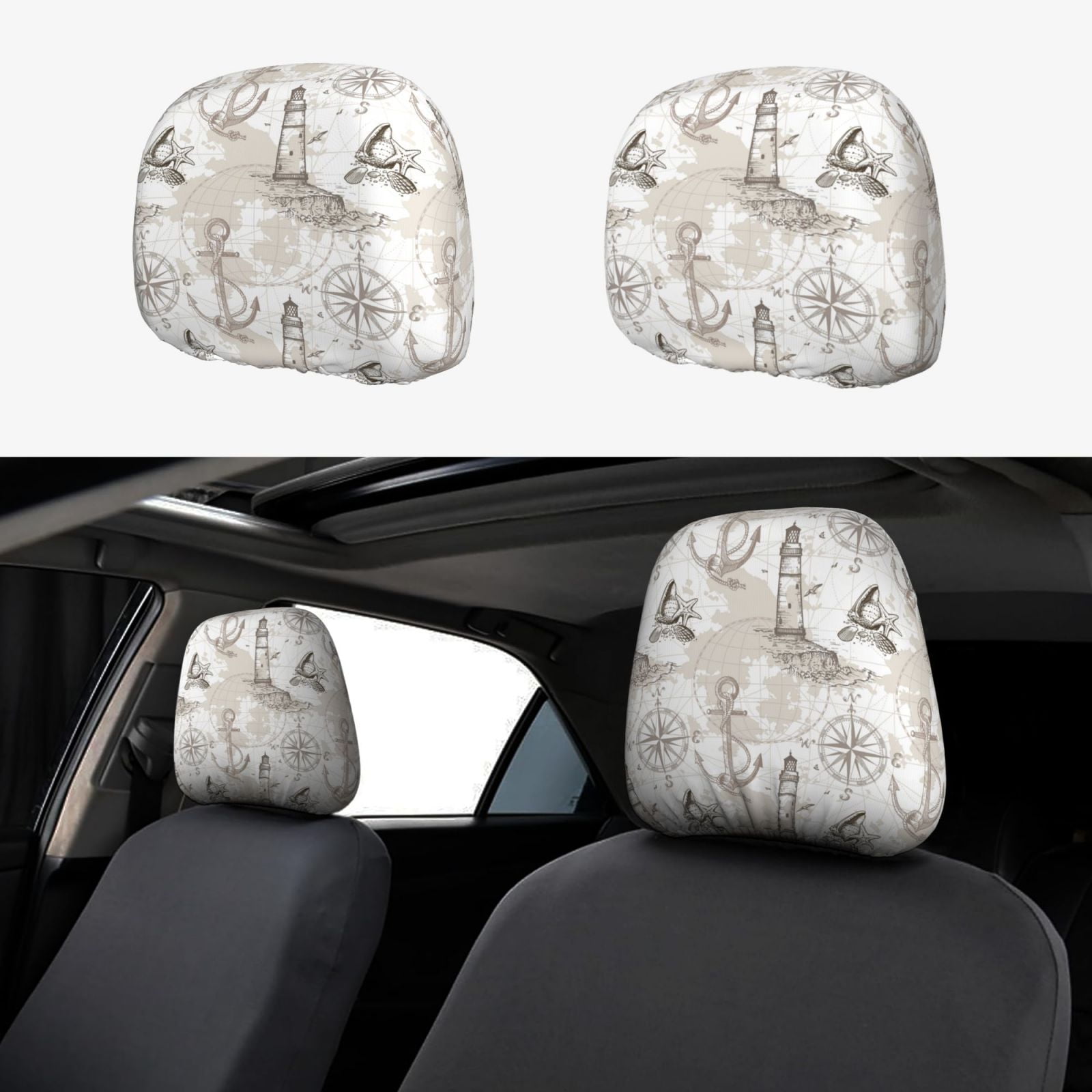 Headrest Covers for Cars Accessories Interior for Women Men 2Pcs ...