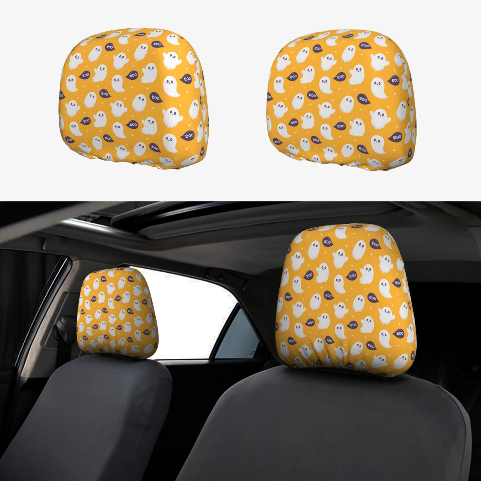 Headrest Covers for Cars - spooky halloween cute 2 Pcs Car Headrest ...