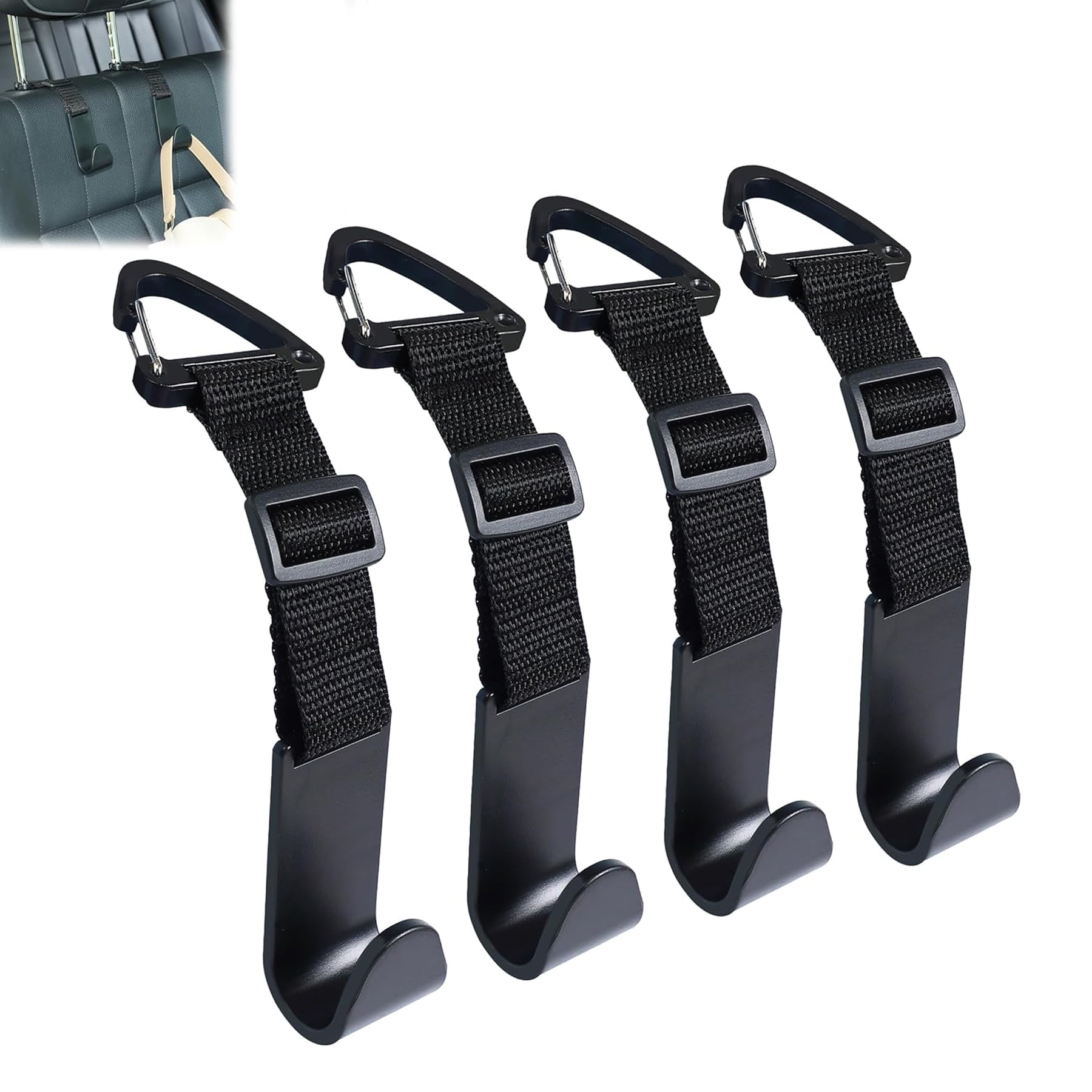 Moonet Headrest Hooks for Car, 4 Pack, Adjustable, Universal Fit ...