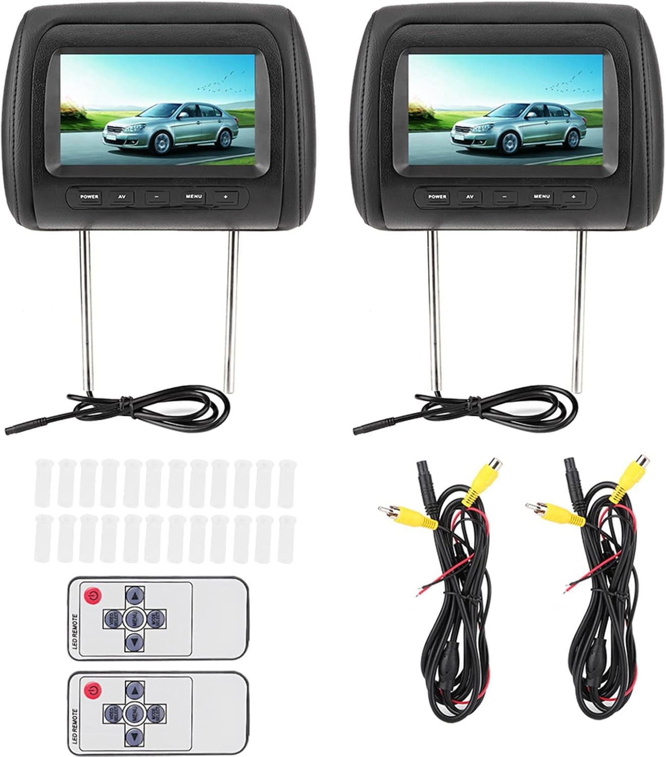 Headrest Monitor for Car-Headrest DVD Player Display-1pcs 7 in Control ...