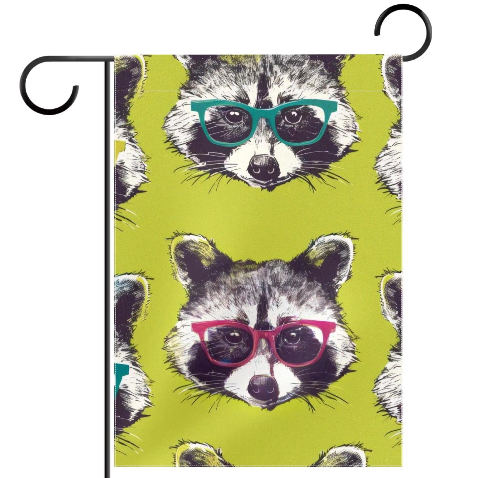 Heads of Cool Raccoons in Colored Glasses Double Sided Garden Flag ...