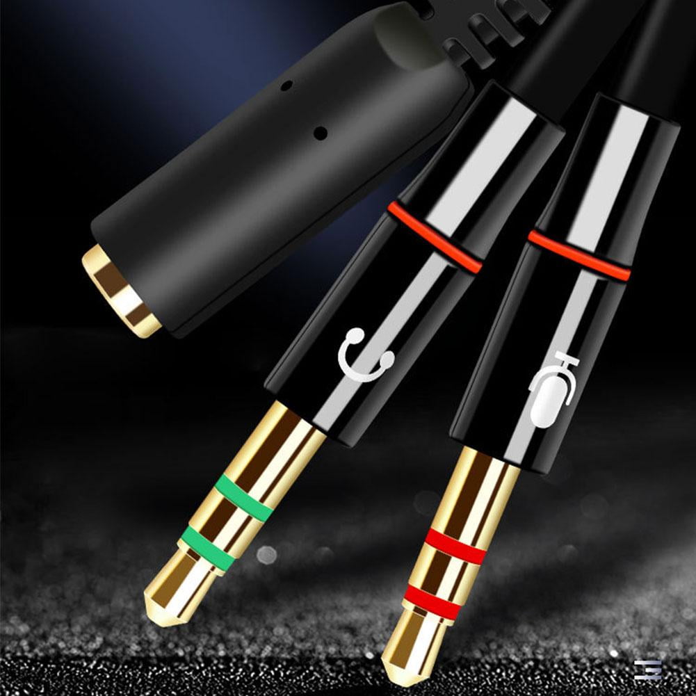 Headset Adapter, 3.5mm Jack Headphone Splitter CTIA Headphone Adapter ...