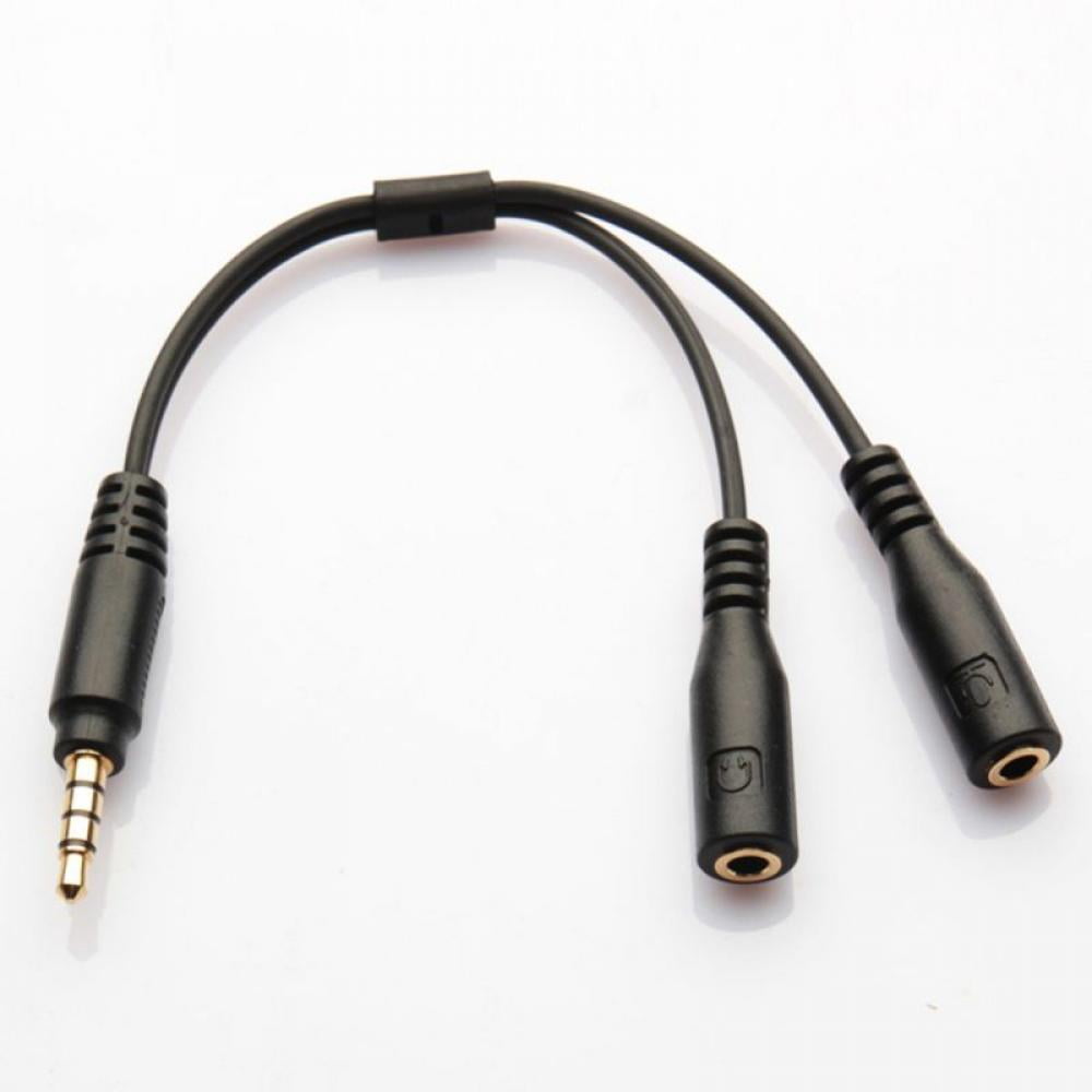 Headset Adapter Cable CTIA 3.5mm 4 Pole TRRS Male To 2 X 3 Pole Female ...