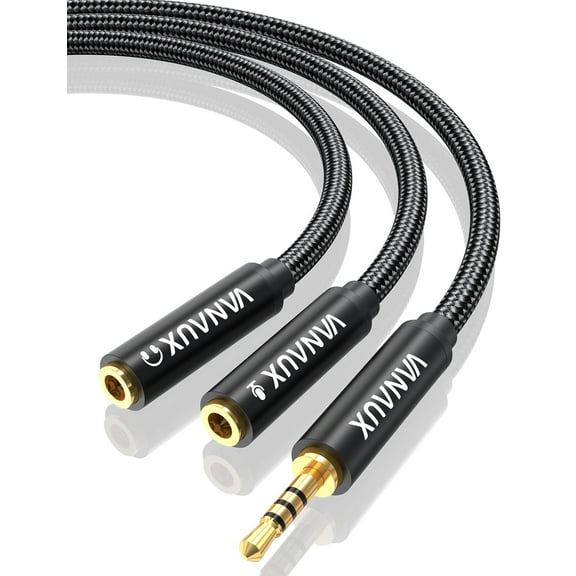 2pcs 3.5mm Headphone Y Splitter 1 Male to 2 Female Audio Jacks for ...