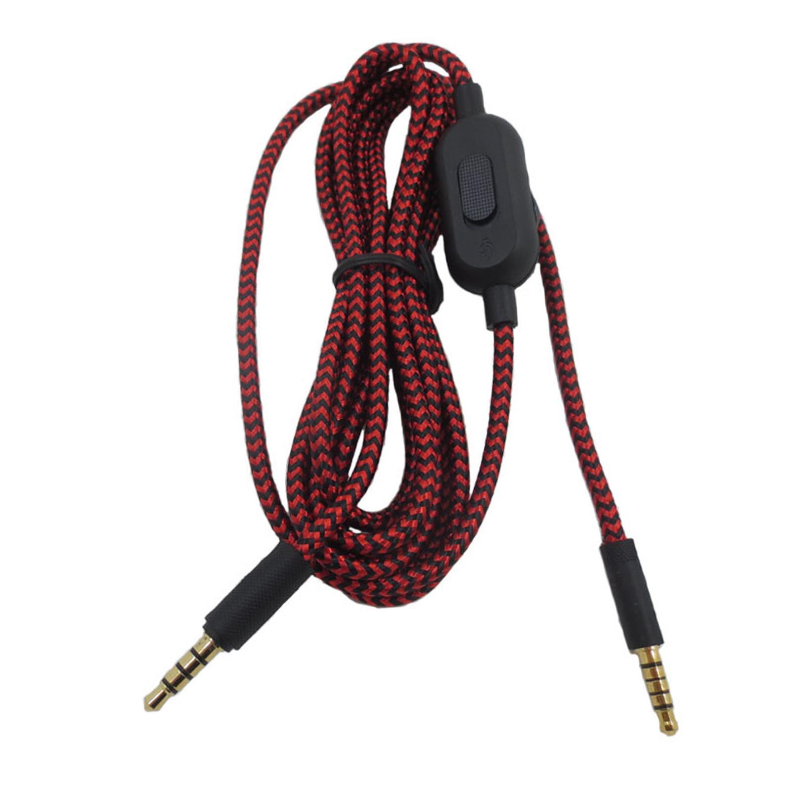 Headset Cable Extension Cord, Audio Cord, 3.5mm Braided Wire, with Mute ...