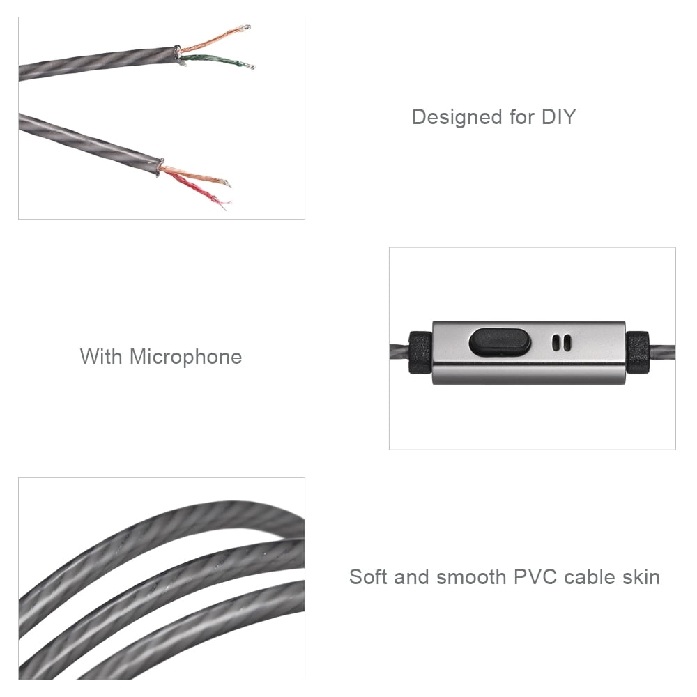 Headset Cable,With Mic Pure Headset Cable Pure Copper Wire Bare End ...