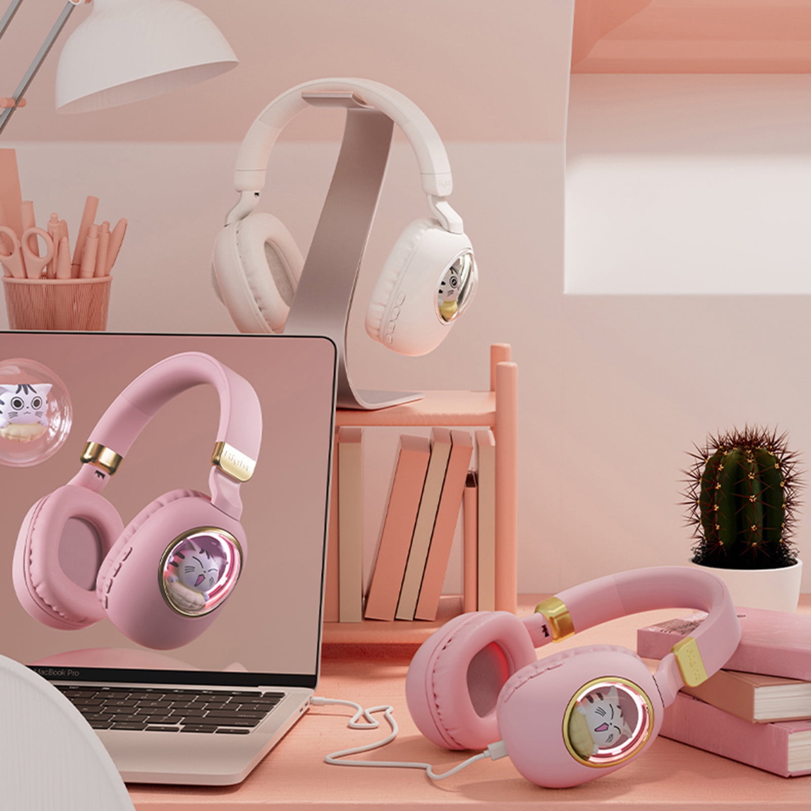 Headset,Cute Cartoon Bt5.3 Cartoon Bt5.3 Over Cute Animal Soft Ear ...