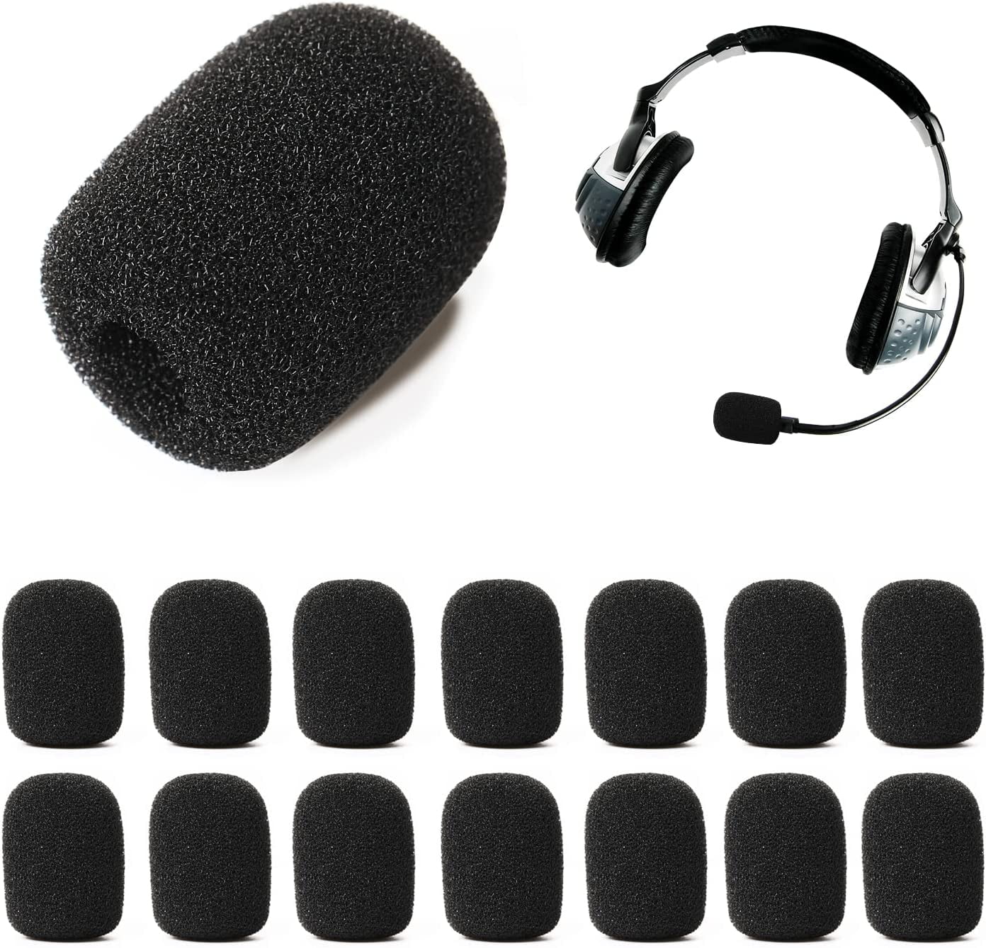 Headset Microphone Covers (15 Pieces) - Foam Windscreen for Lavalier ...