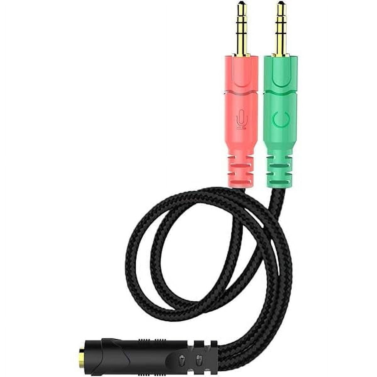 Headset and Microphone Splitter Cable for PC 3.5mm Jack Headphones ...