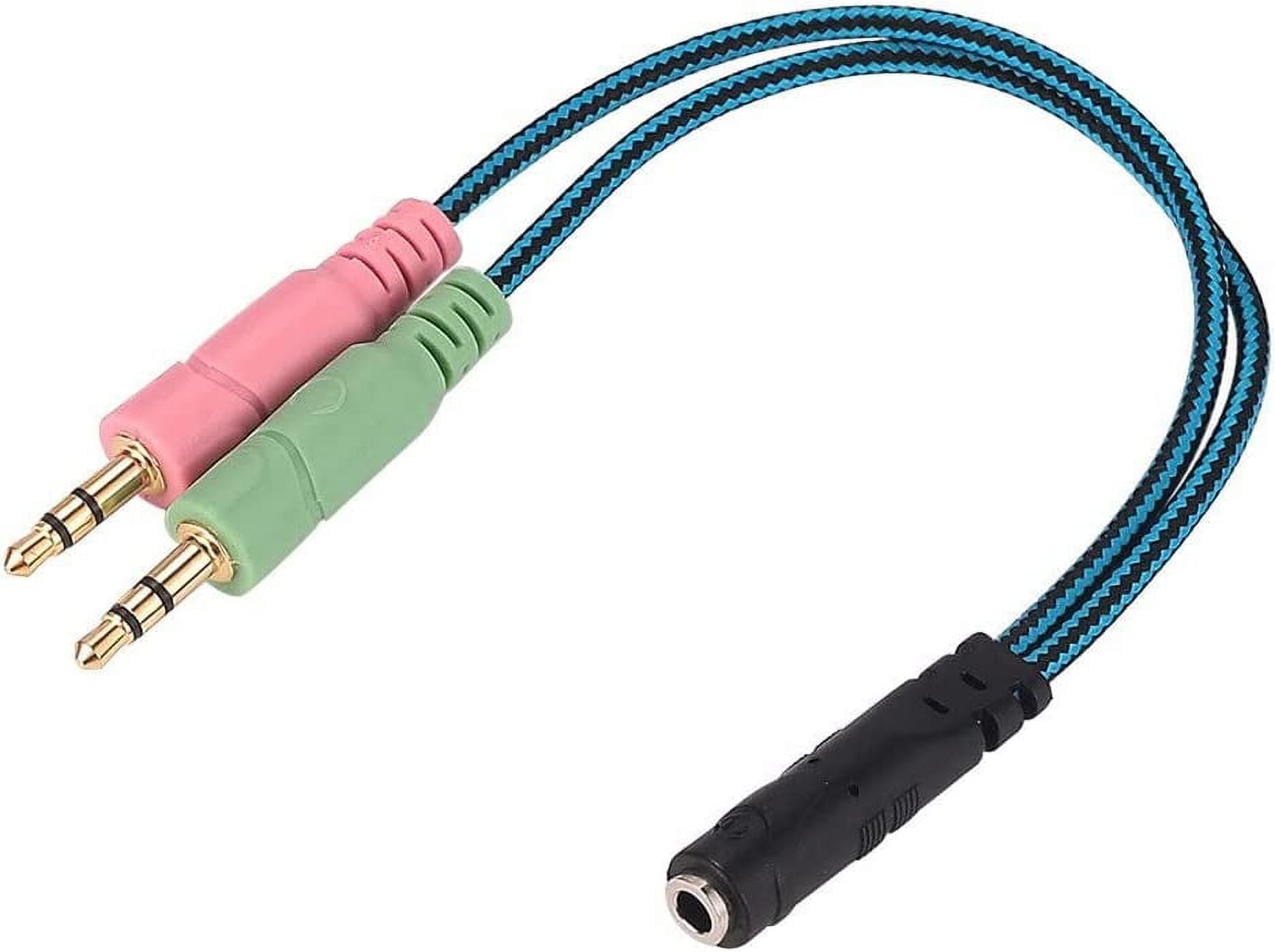 Headset Splitter Cable, 3.5mm Female to Headphone Mic and Audio, Y ...