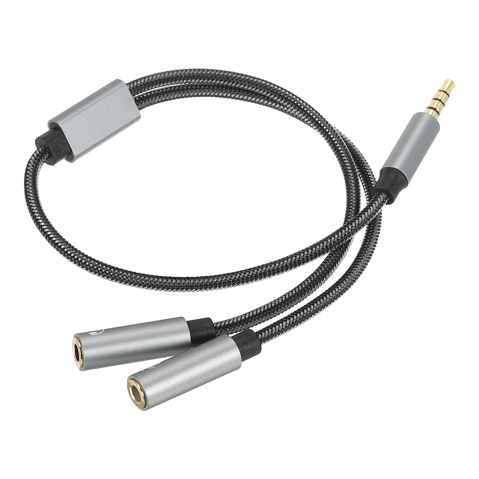 Headset Splitter Cable 3.5mm Male to 2 Dual TRS Female Headphone Mic ...