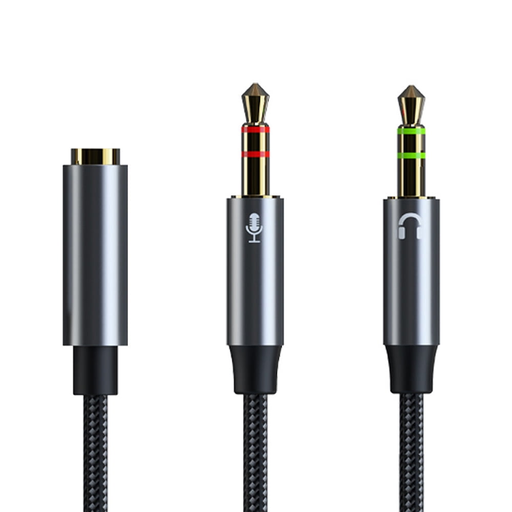 Headset Splitter Cable, Gold-Plated & Strong Braided Y Splitter Audio ...