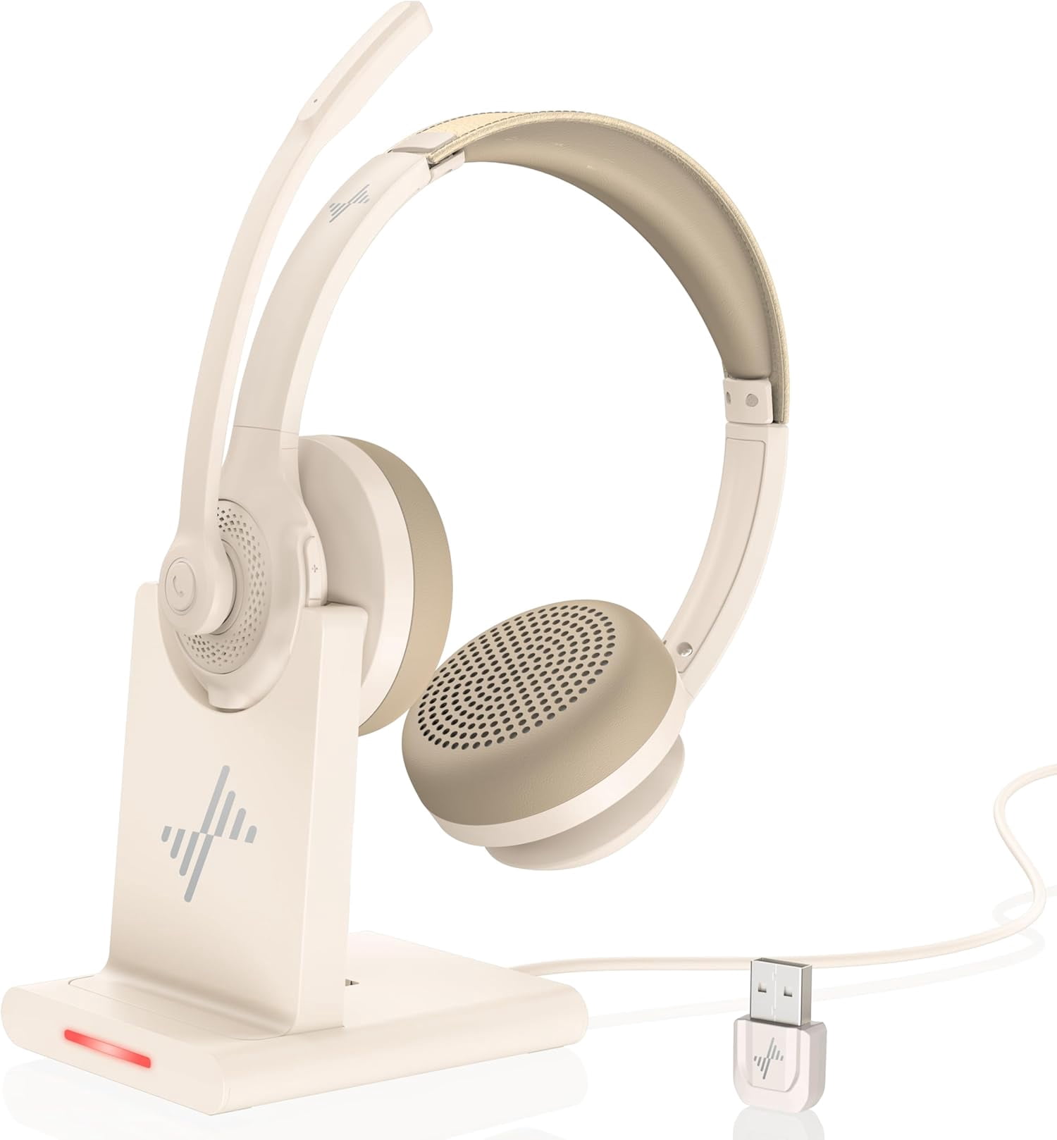 Headset with AI Noise Cancelling Microphone Headset - V5.2 Headphones ...