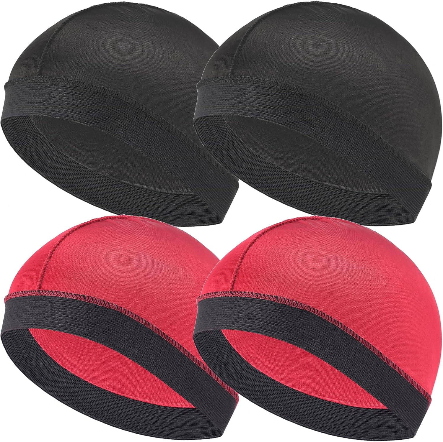 Headshion 4 Pack Wave Cap for Men 360 Waves, Silky Stocking Cap ...