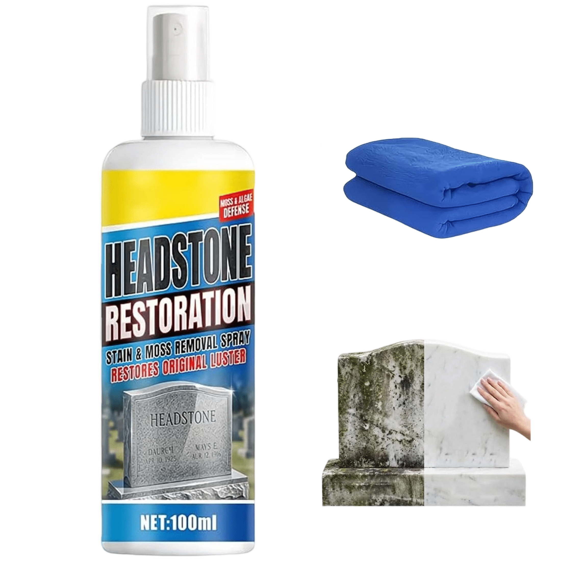 Headstone Restoration & Cleaning Spray, Professional Tombstone ...