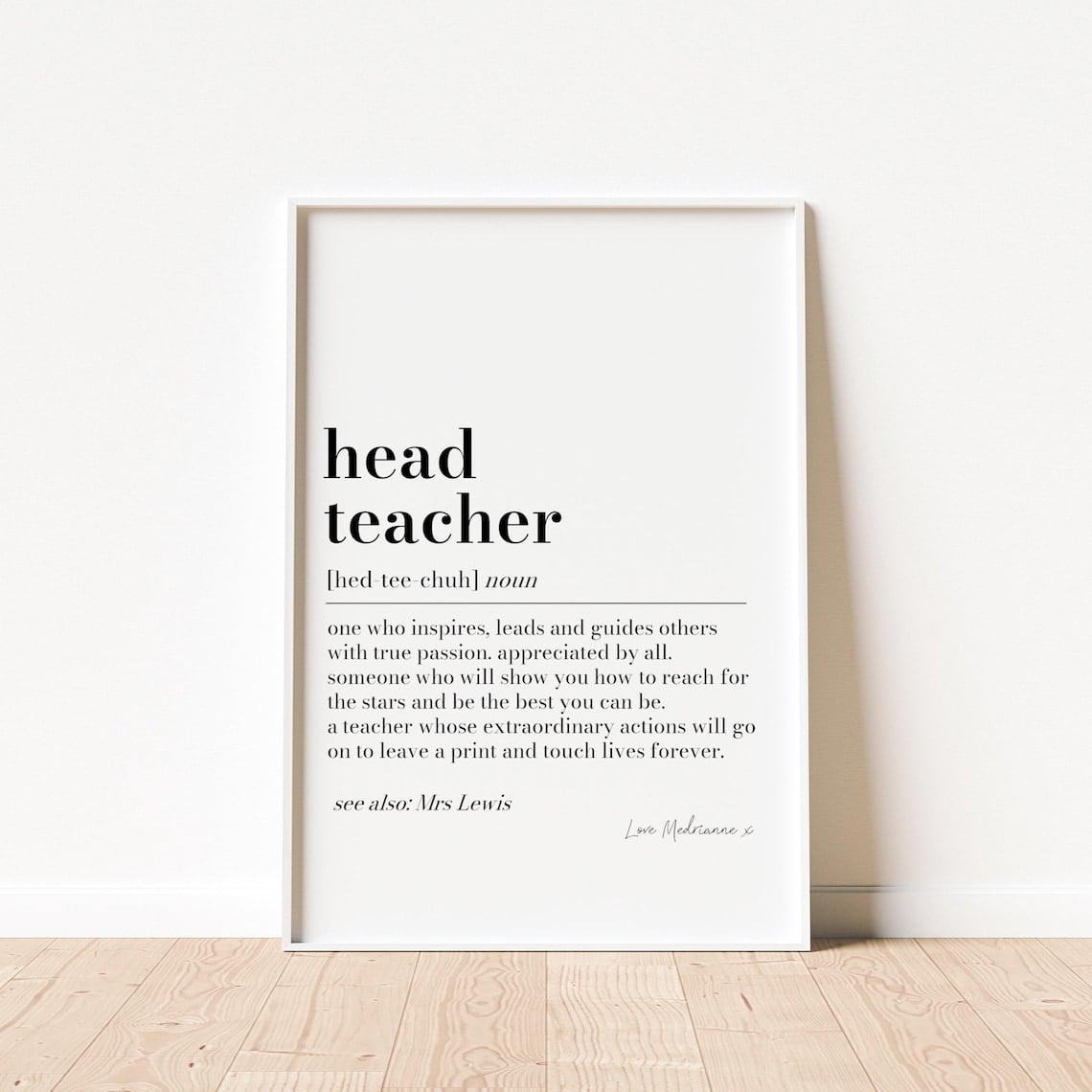 Headteacher Definition Print, Head Teacher, Head Teacher Thank You ...
