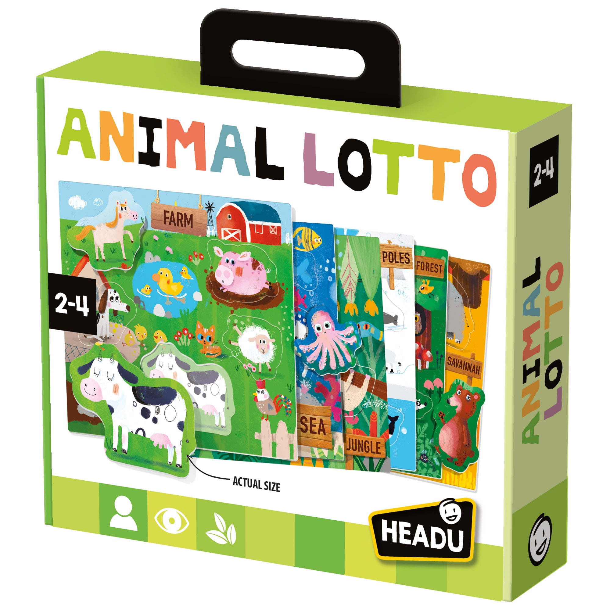 HEADU Animal Lotto, Educational Toys for Boys and Girls Ages 2-4 Years ...