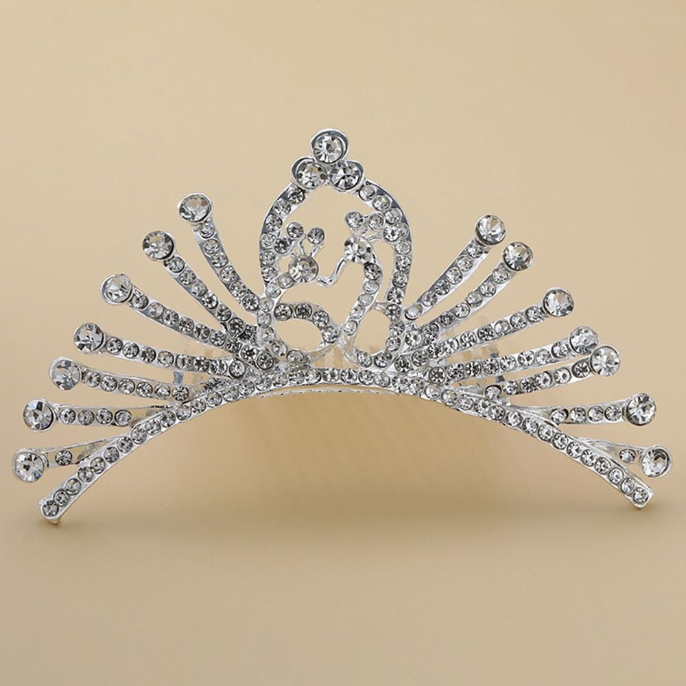 Headwear Pearl Tiara Rhinestone Wedding Birthday Party Shining Princess ...