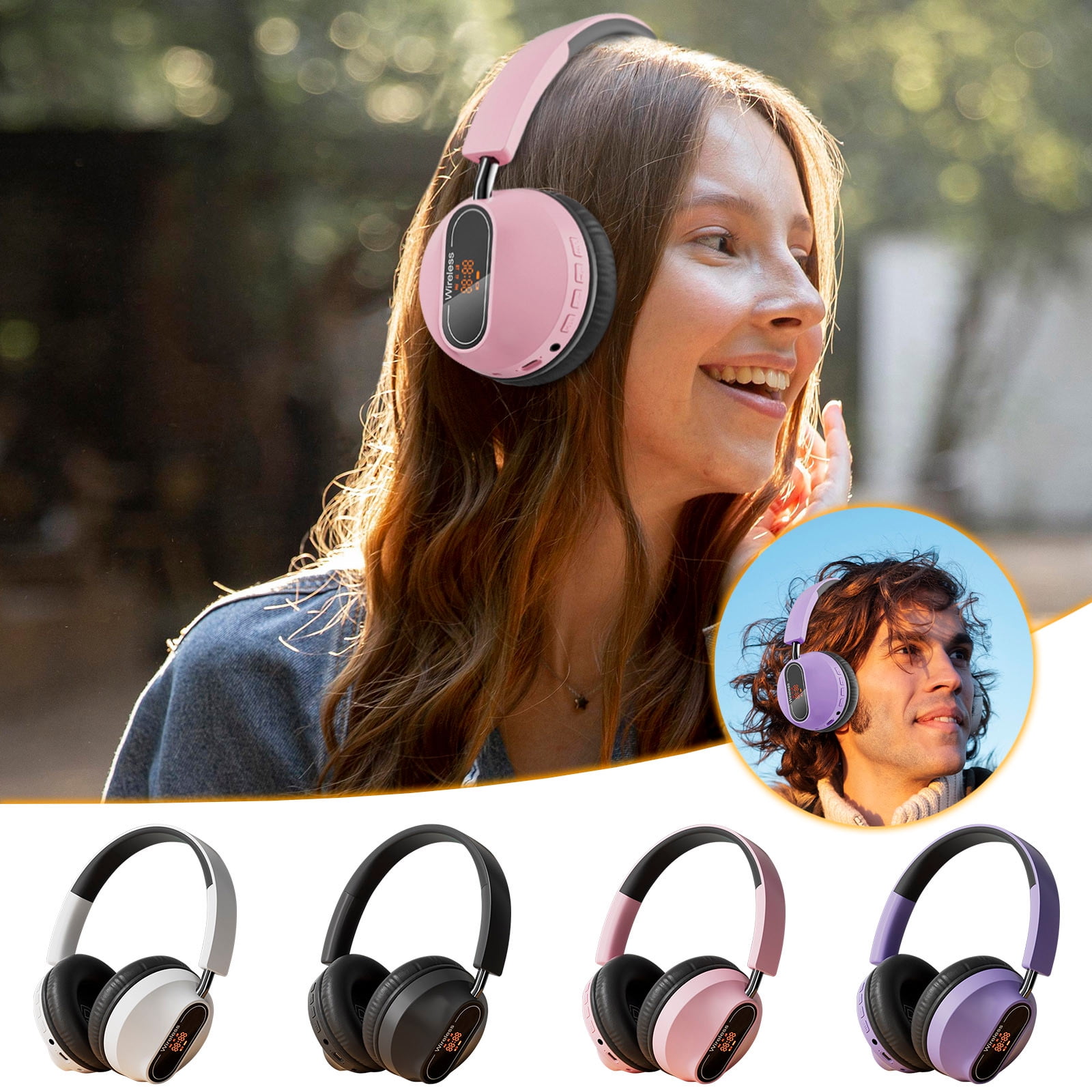 Headworn Bluetooth Earphones With Display Screen And Sound Reception ...
