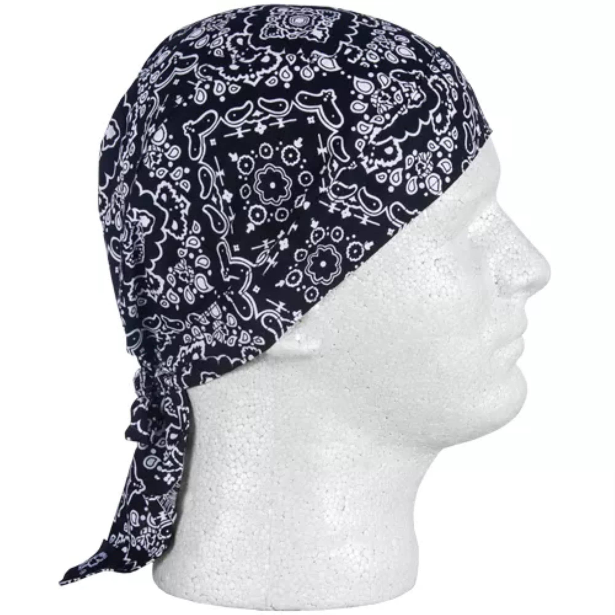 Headwrap Du Rag Skull Cap Bandana Doo Rag Cotton Black Paisley ZAN ...