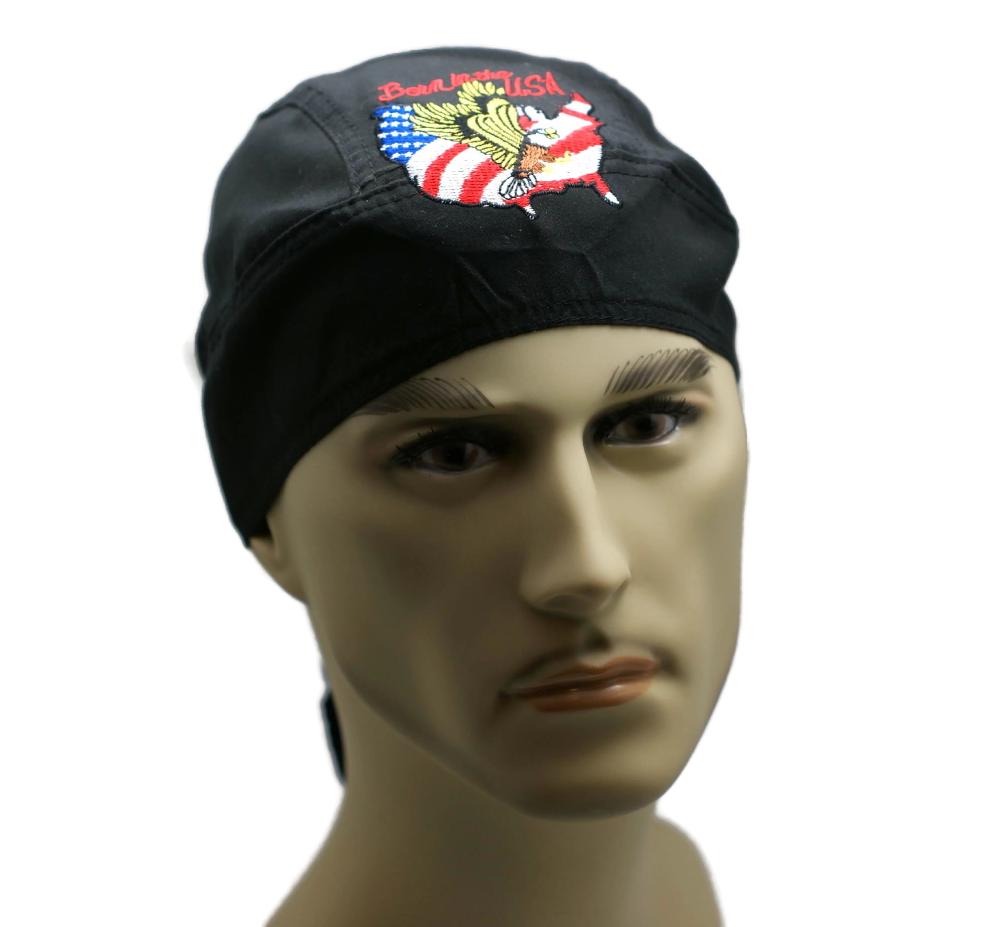 Headwrap Light Weight Cotton Du-Rag Born in the USA Embroidery ...