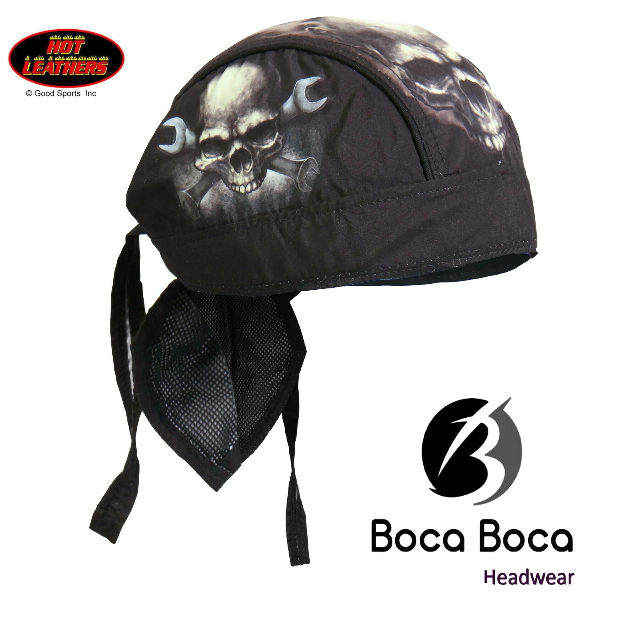 Headwrap SKULL, WRENCH & BONES Hot Leathers Premium Bandana Du-Rag ...