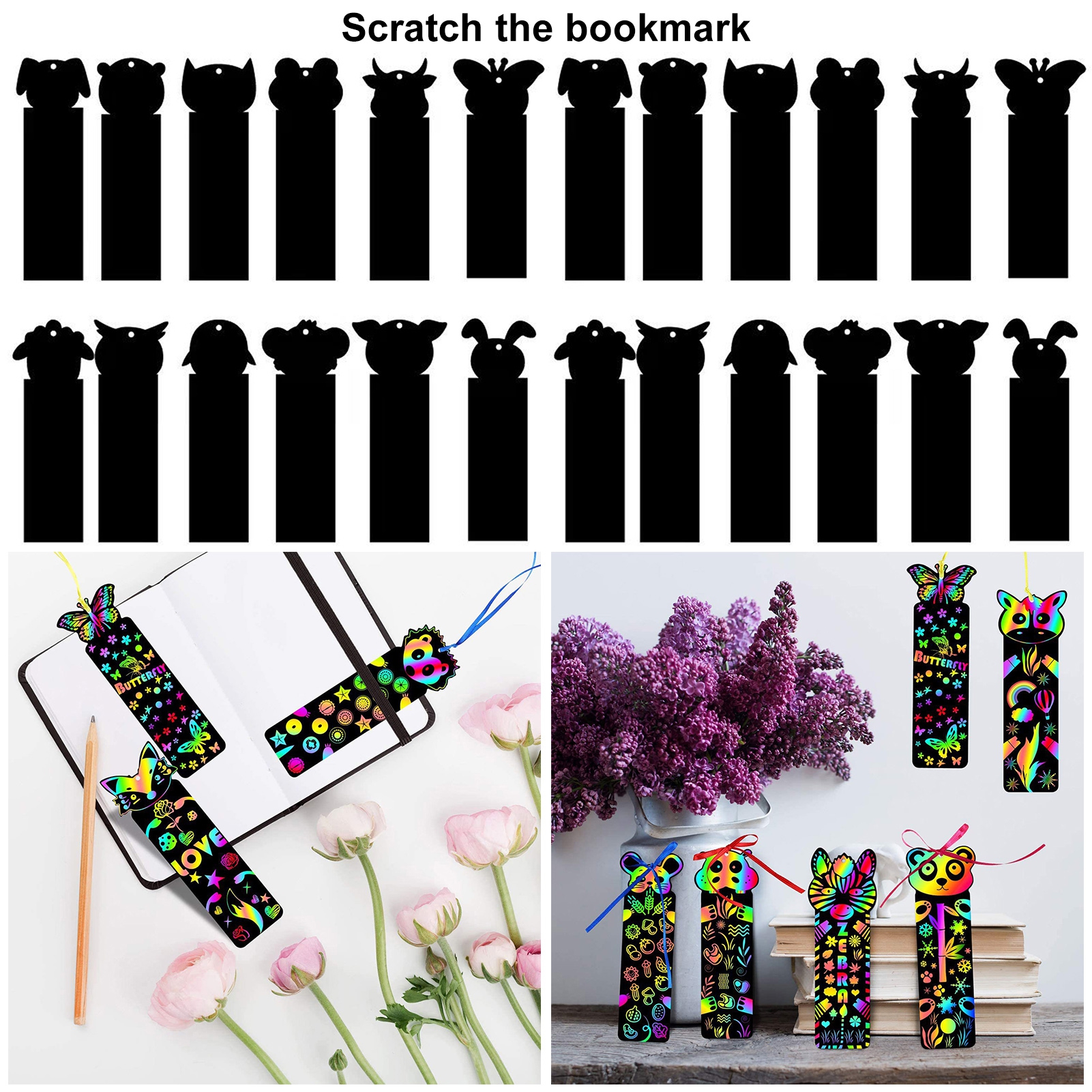 Heajfvd 1 Set Scratch Paper Card Handwritten Ribbon Lanyard with Wooden ...